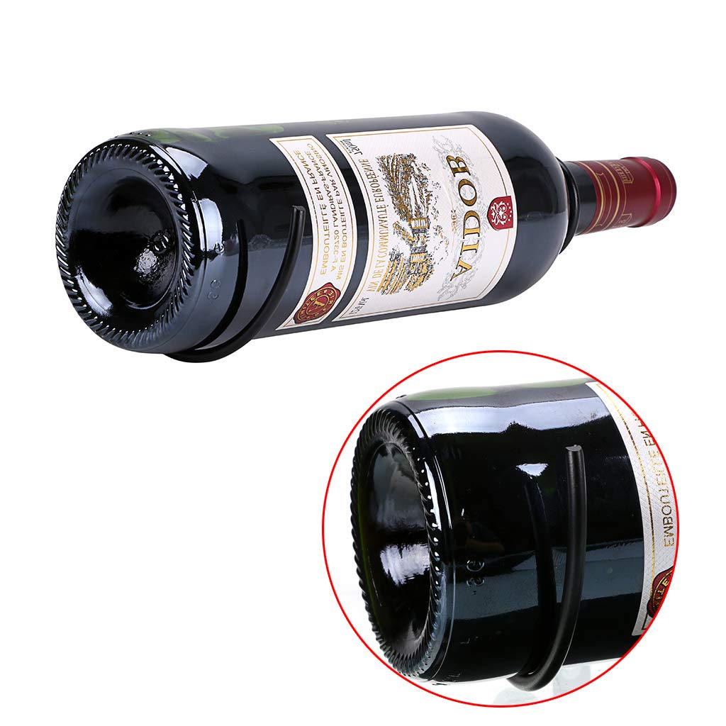 Hipiwe Set of 6 Wall Mounted Wine Rack Holders - Metal Wine Bottle Display Holder with Hardware, Wall Hanging Red Wine Bottle Organizer Racks for Storage Beverages/Liquor Bottle