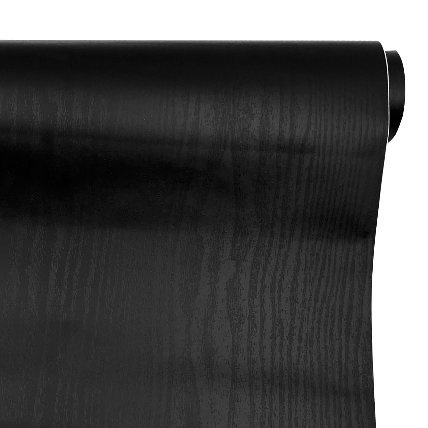 Yifely Solid Black Wood Grain Drawer Covering Paper Self Adhesive Shelf Liner Door Countertop Cabinet Sticker 17.7 Inch by 9.8 Feet