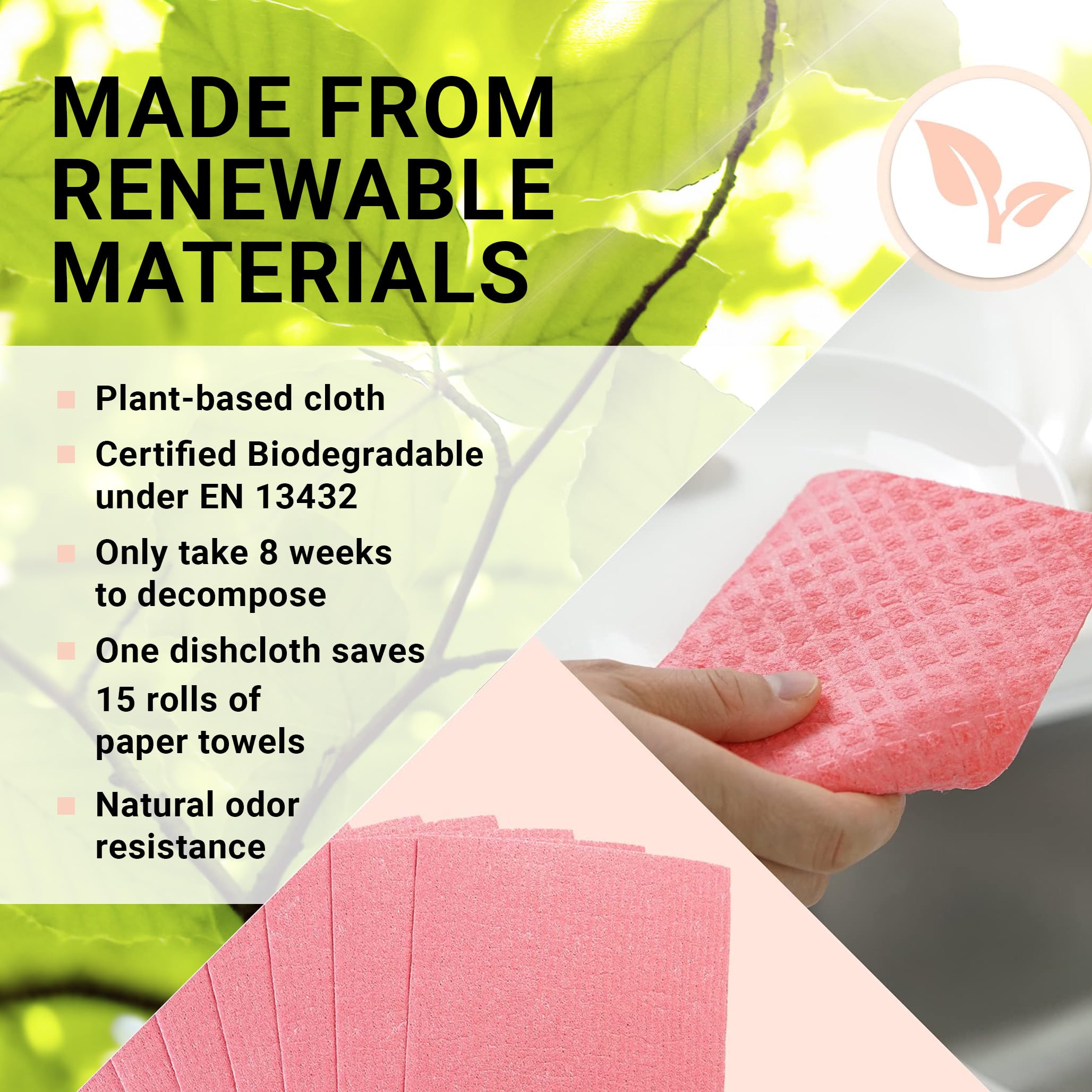 Swedish Wholesale Swedish Dish Cloths - 10 Pack Reusable, Absorbent Hand Towels for Kitchen, Counters & Washing Dishes - Cellulose Sponge Cloth - Eco Friendly Gifts - Assorted