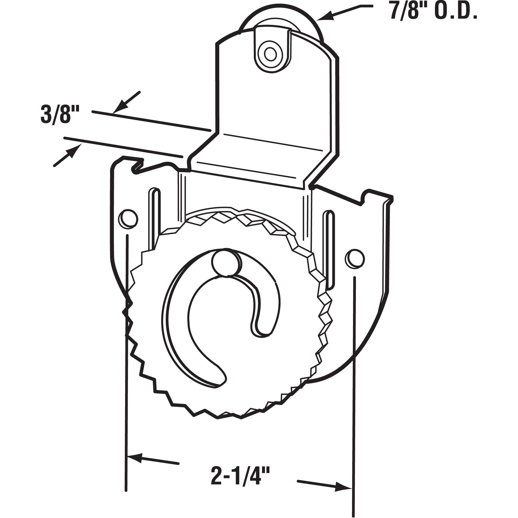 Prime-Line MP6649 Closet Door Roller, Back, 3/8 inch Offset, 7/8 inch Nylon Wheel, (2-pack), 2 Piece