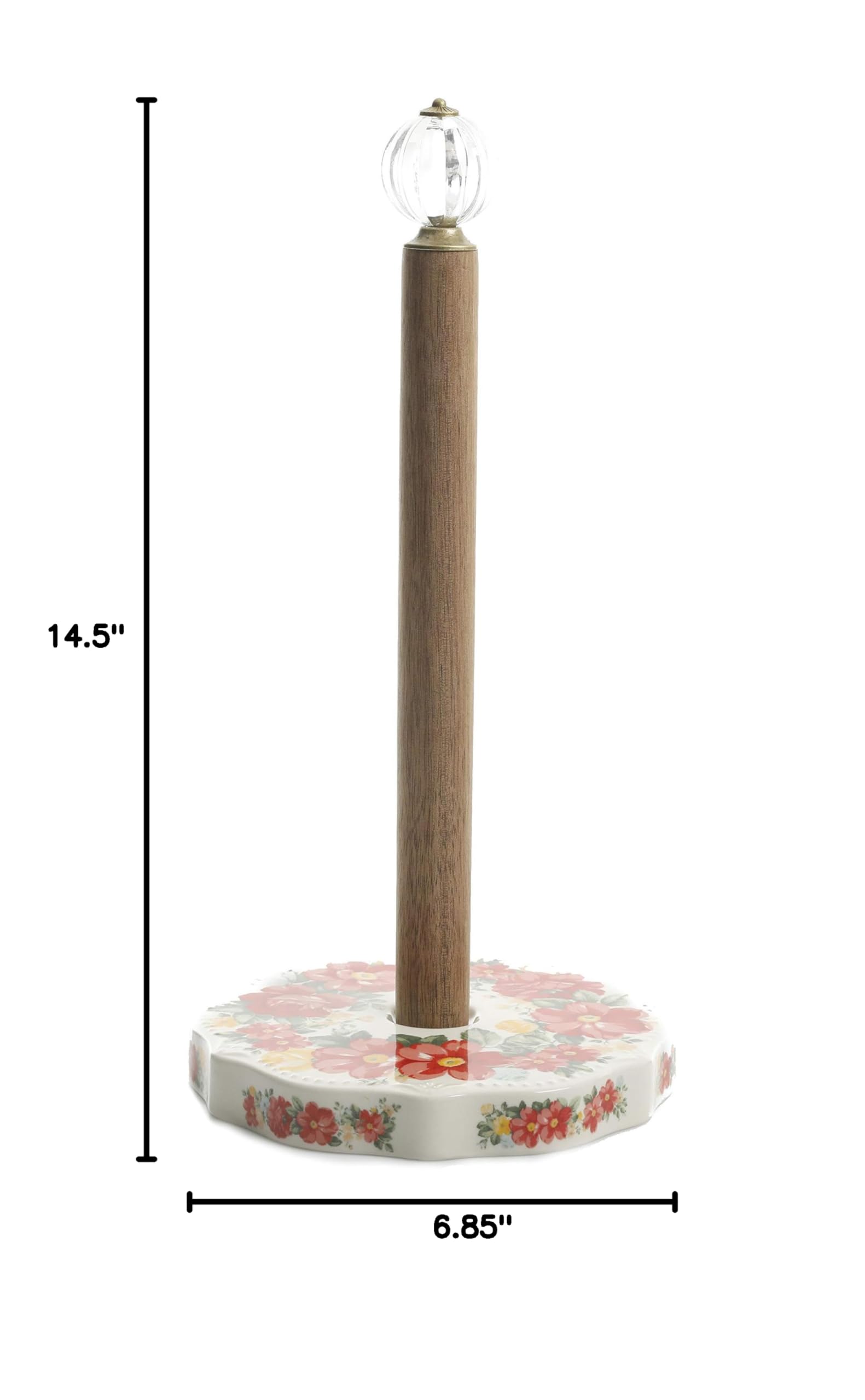 The Pioneer Woman Vintage Floral Paper Towel Holder with Acrylic Knob
