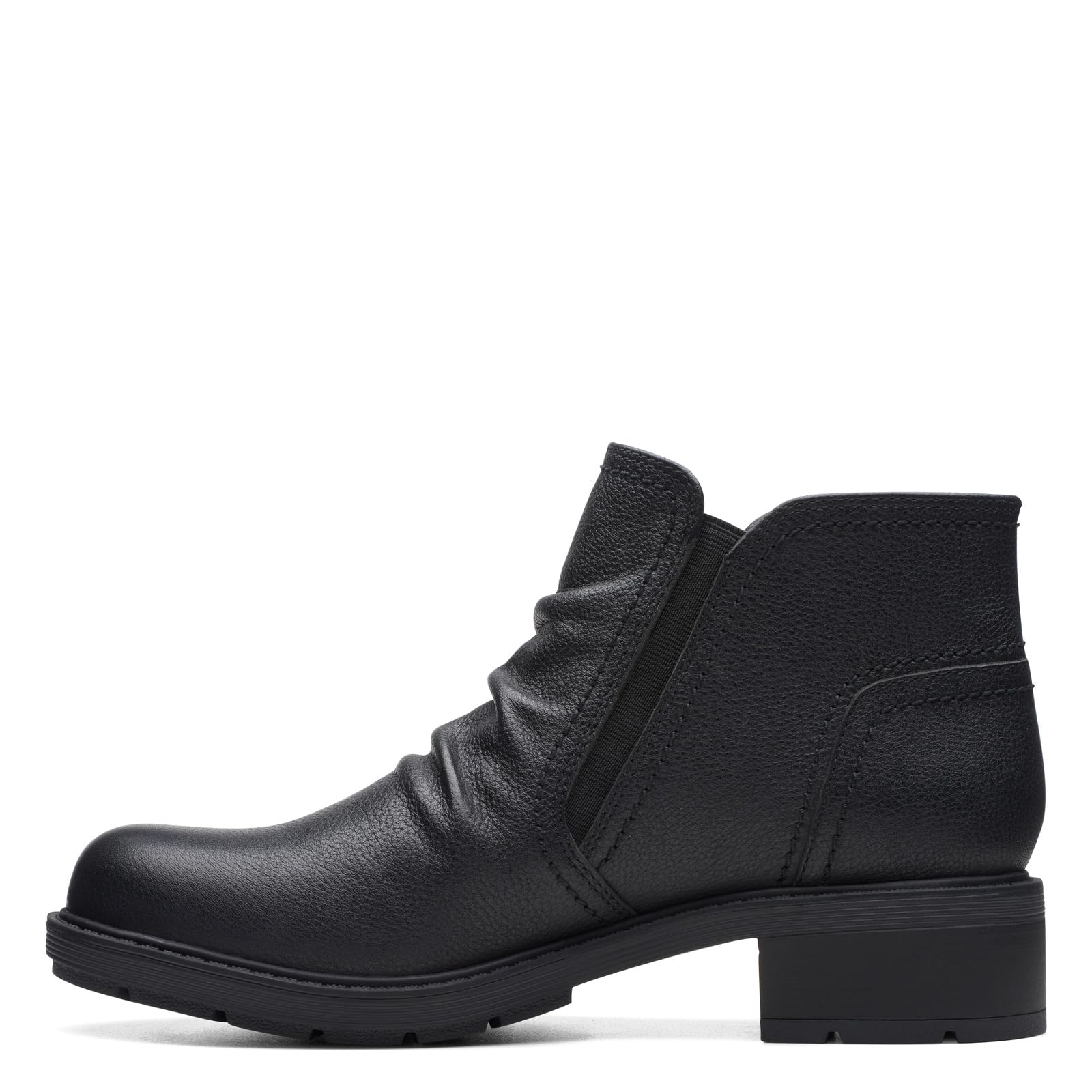 Clarks Women's Hearth Dove Ankle Boot, Black Leather, 9 Wide