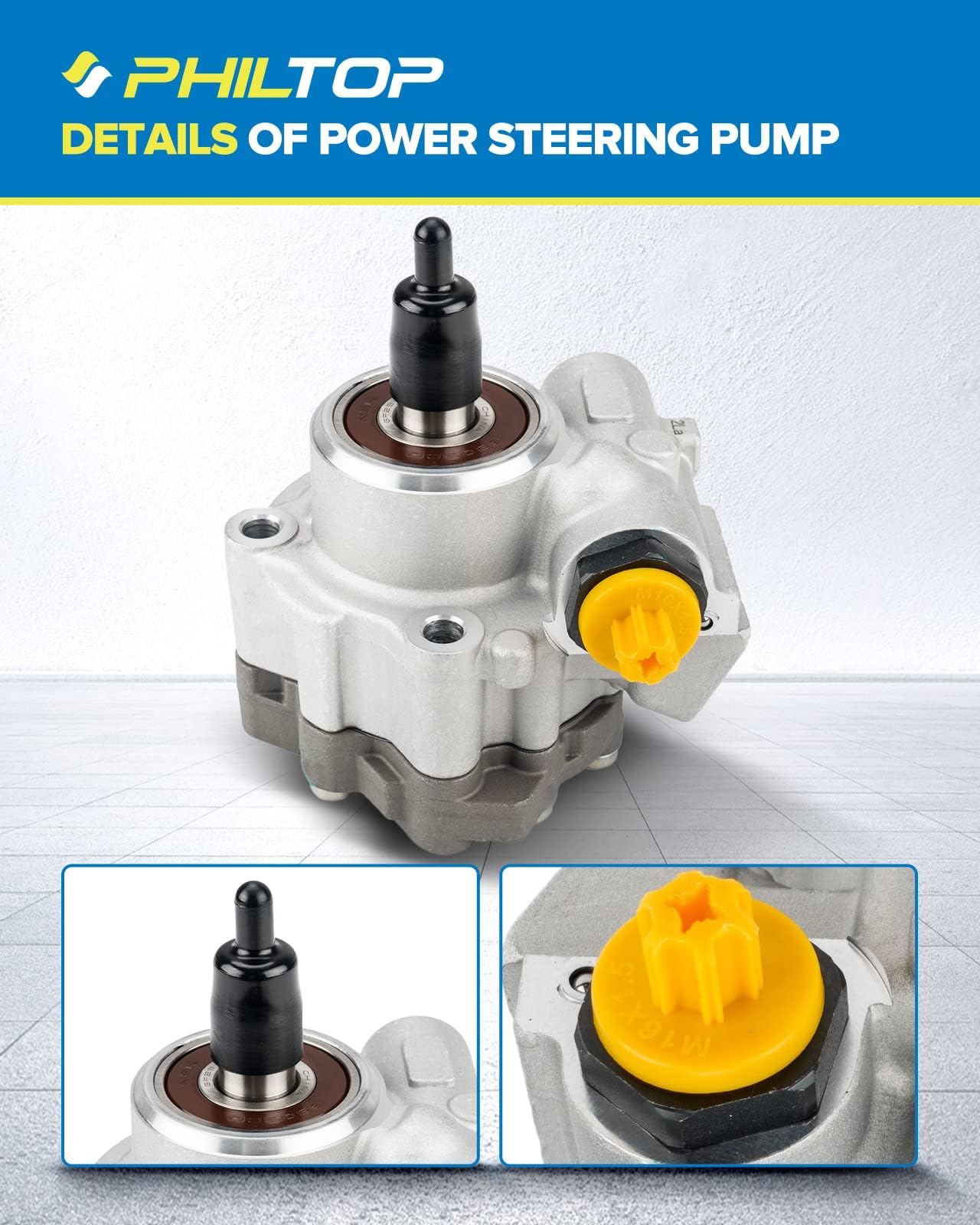 PHILTOP 20-1008 Power Steering Pump Fit For 2003-2010 Ram2500; Ram3500, 2008 Ram1500 Power Steering Pump