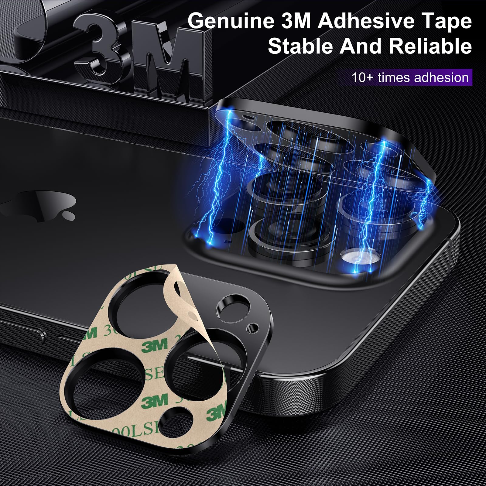 Mothca 2 Pack Camera Lens Protector for iPhone 14 Pro/iPhone 14 Pro Max Matte Alloy Camera Cover [No Affect Photo Quality] No Lens Metal Ring Strong Adhesion Camera Protector Case Friendly (Black)