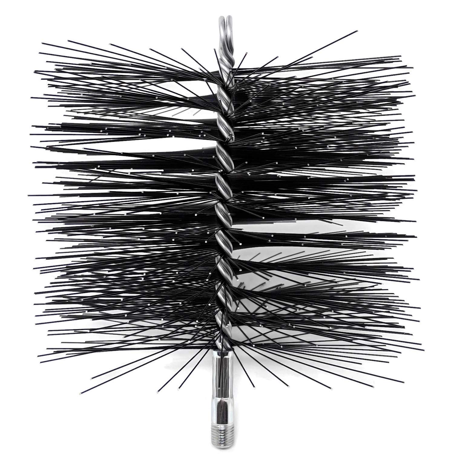 Midwest Hearth 8-Inch Square Wire Chimney Brush and 18-Foot Fiberglass Chimney Rod Bundle Kit