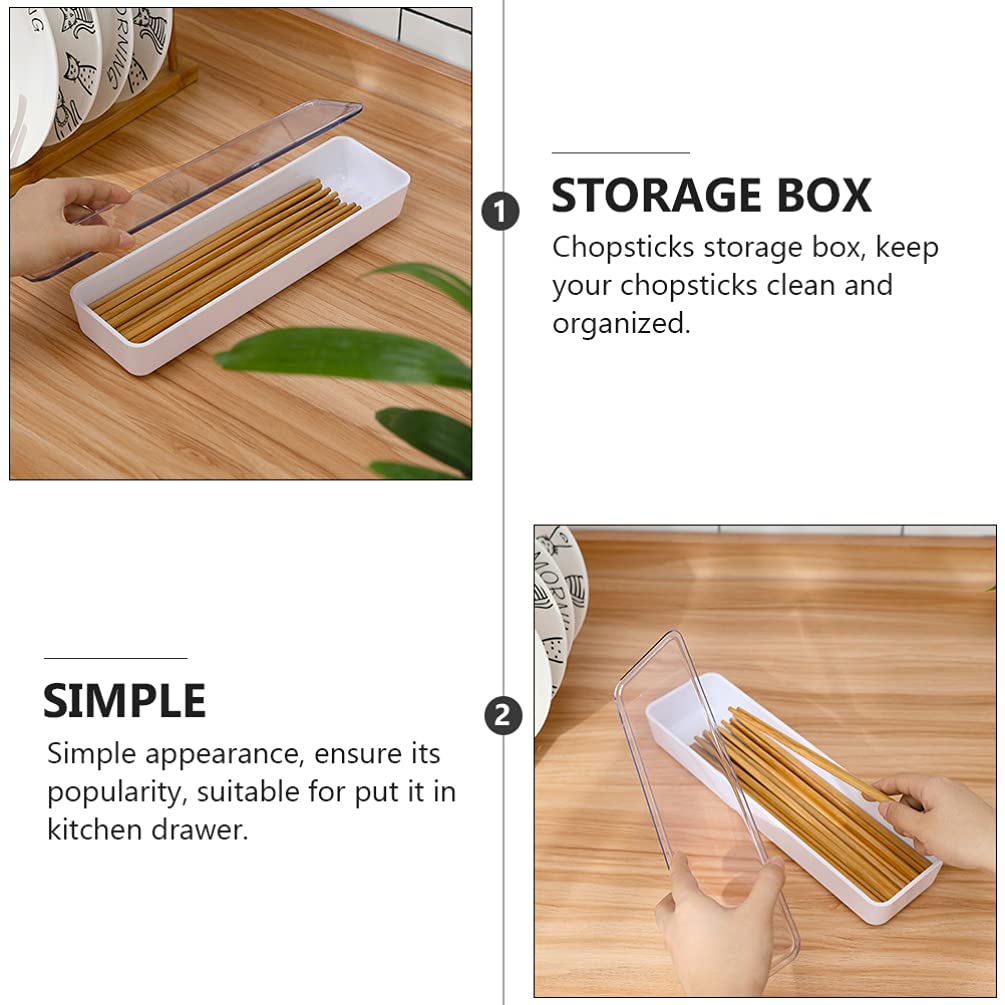 Cabilock Flatware Tray With Lid Kitchen Drawer Organizer With Lid And Drainer Plastic Kitchen Cutlery Tray and Utensil Storage Container with Cover (White)