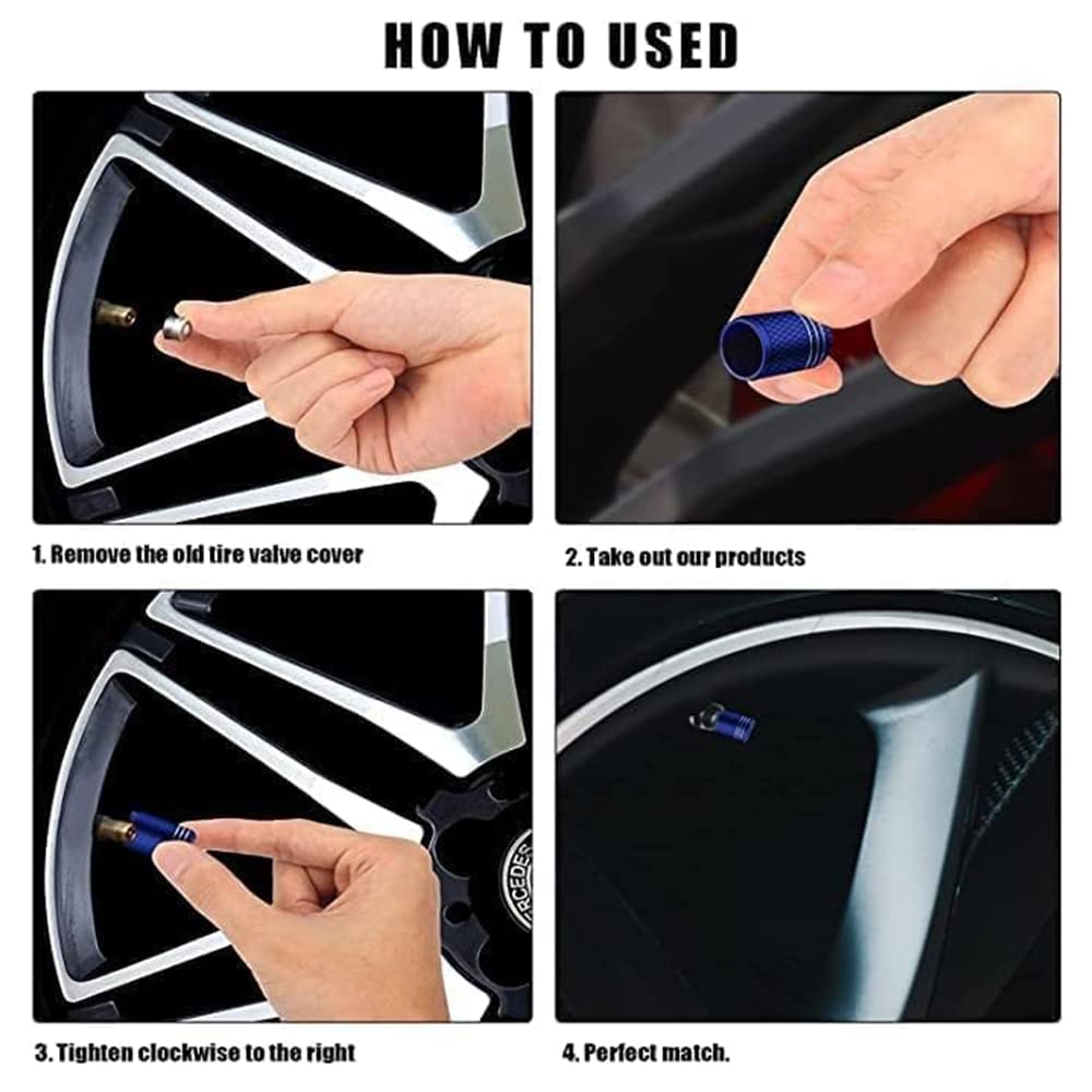 4 PCS Car Tyre Valve Caps for DS DS3 DS4 DS4S DS5 5LS DS6 DS7 DS9 Stem Dust Covers Airtight Seal Tire Valve Stem Caps Tyre Valve Cover Accessories,A