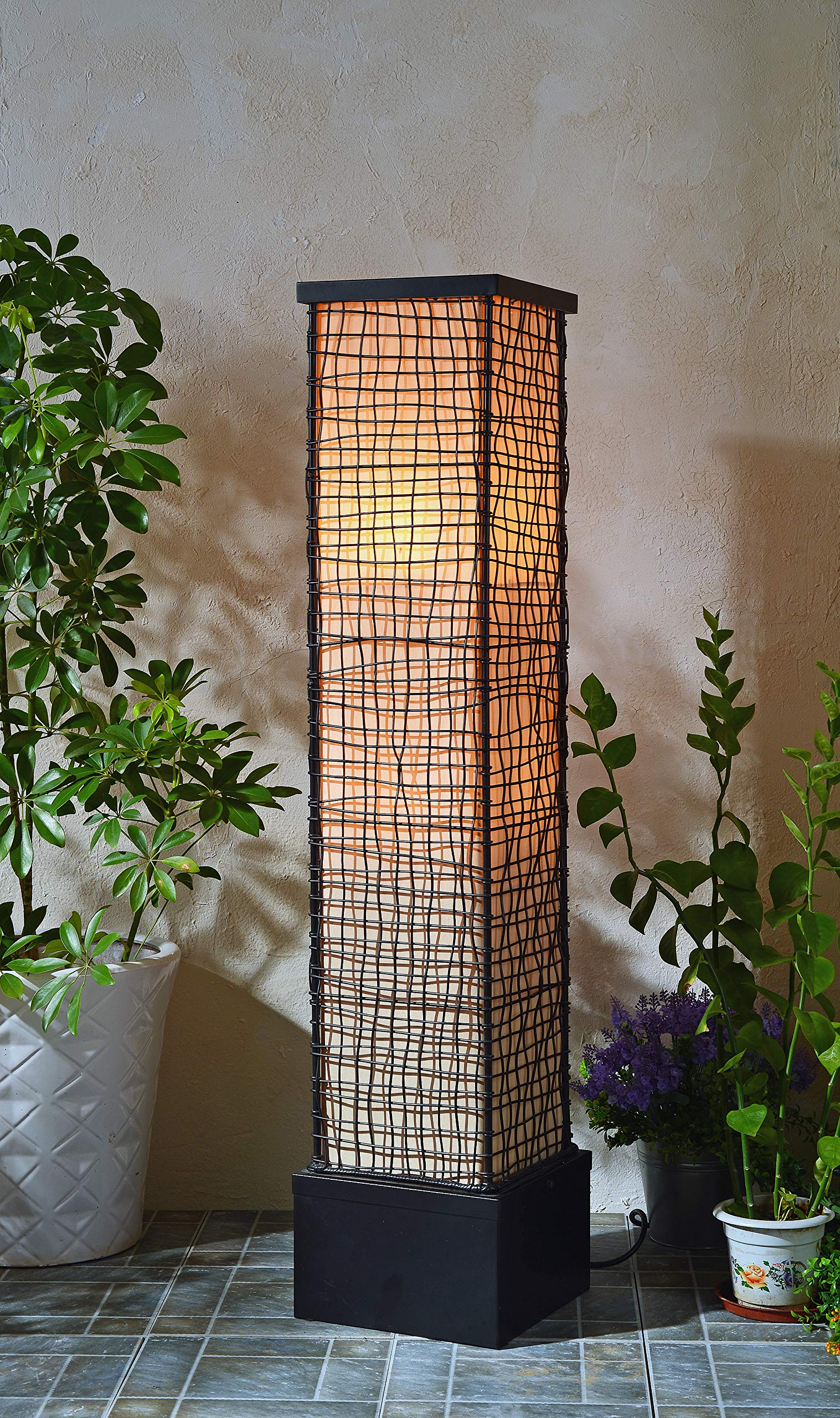 Kenroy Home 32250BRZ Trellis Outdoor Floor Lamp with Black Finish, Casual Style, 51" Height, 11" Width, 11" Depth