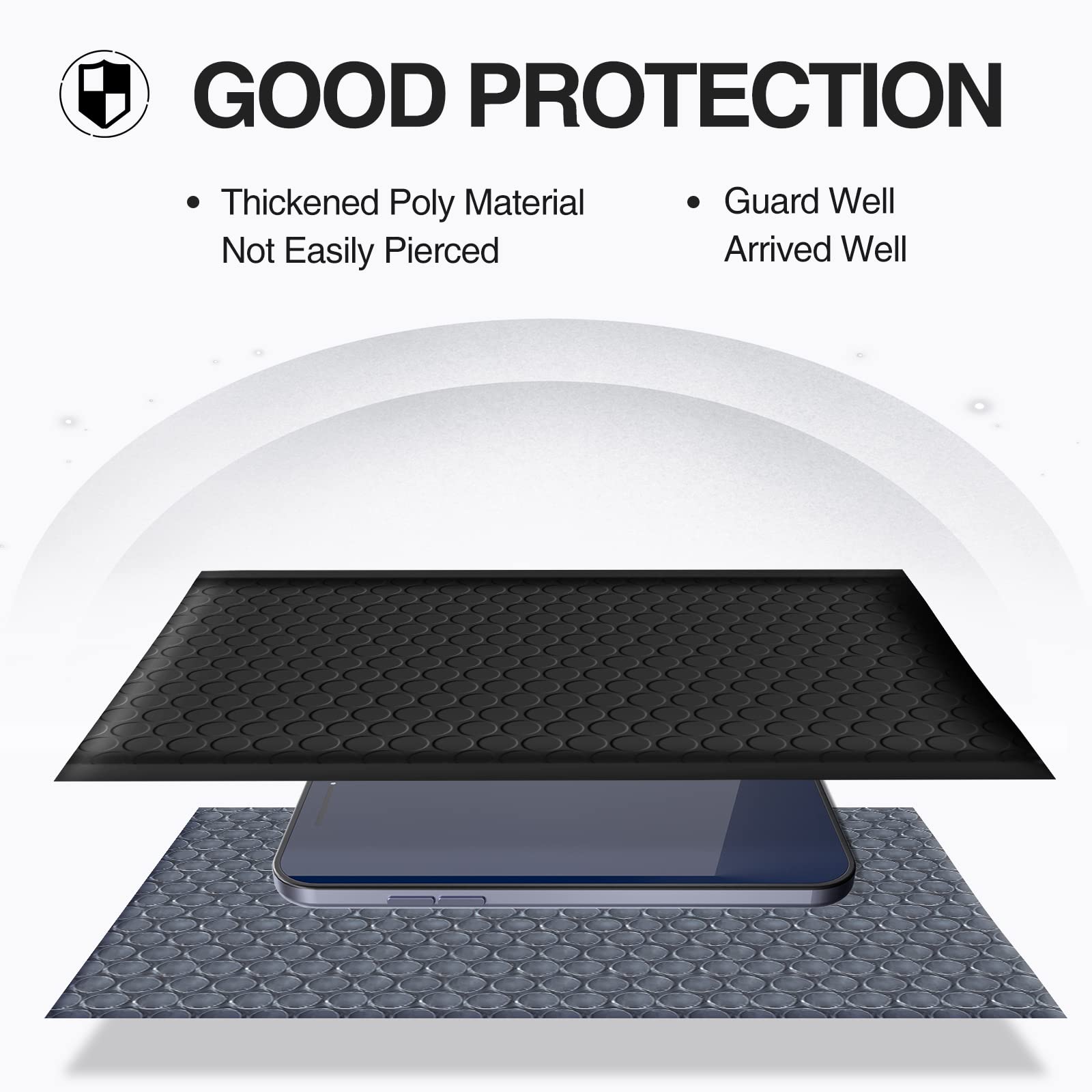 UCGOU Bubble Mailers 6x10 Inch Black 50 Pack Poly Padded Envelopes Small Business Mailing Packages Opaque Self Seal Adhesive Waterproof Boutique Shipping Bags for Jewelry Makeup Supplies #0