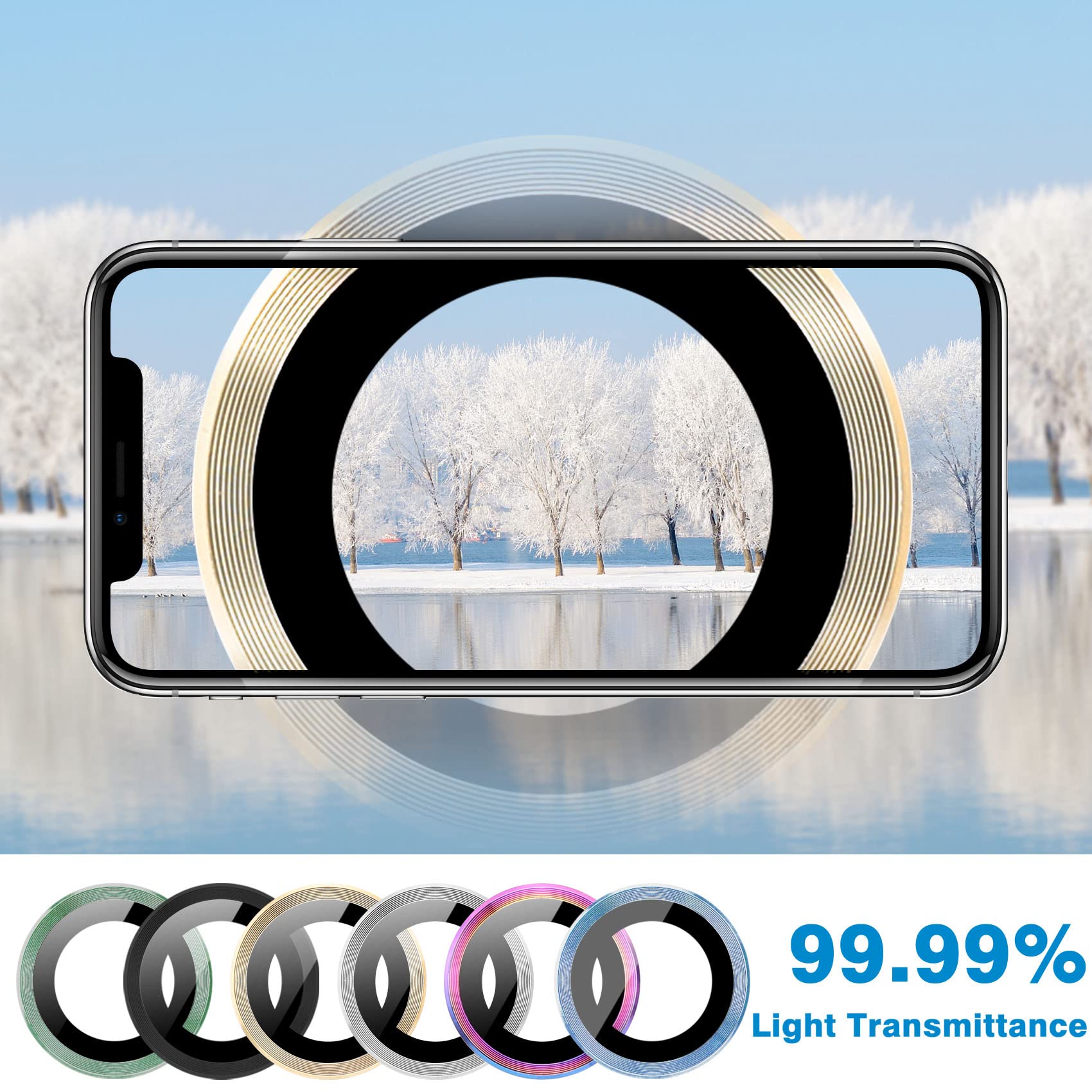 Hsefo Compatible with iPhone 14 Pro / 14 Pro Max Camera Lens Protector, Anti-Scratch Lens Cover 9H Tempered Glass Metal Camera Screen Protector Shockproof Camera Ring - 3 Pcs Black