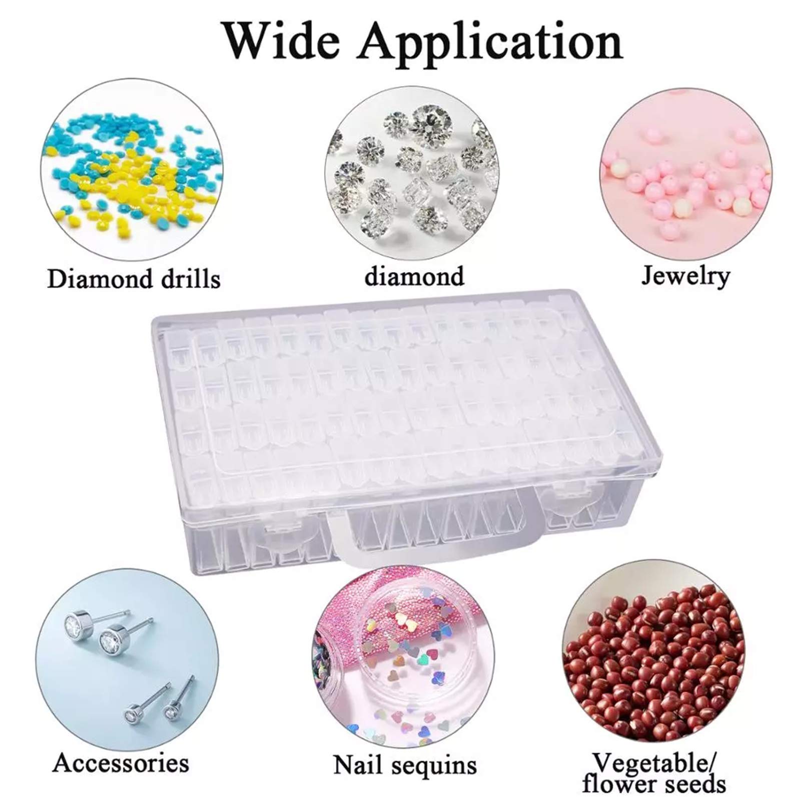 hwangli 24/42/64/84/100 Grids Clear Diamond Painting Dispenser Bottle Bead Container Organizers 42 Grids