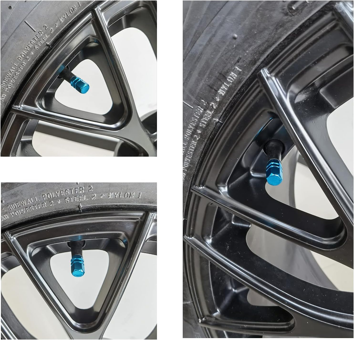 Car Tire Valve Caps Valve Stem Cover Compatible with Series Tire Car Decoration Accessories(Black)