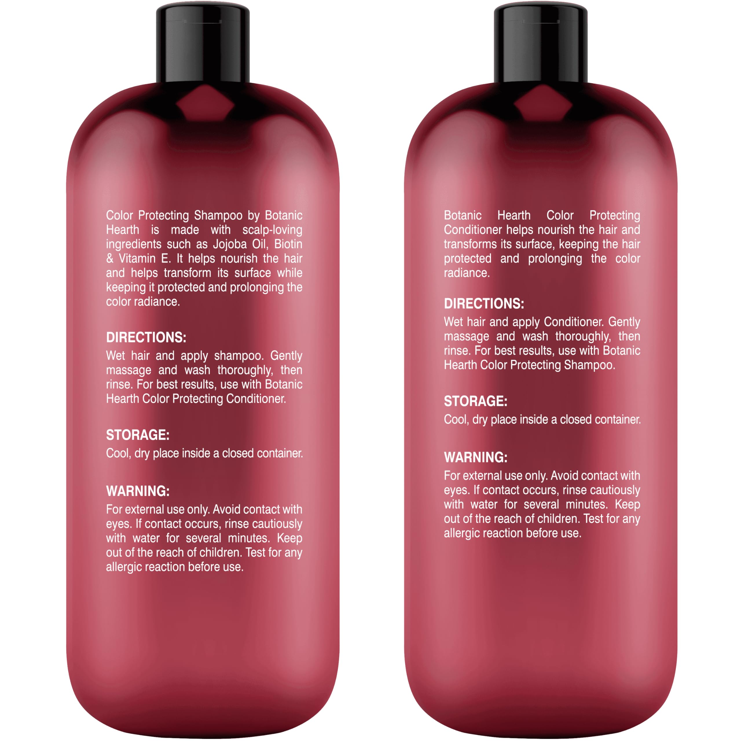 Botanic Hearth Color Safe Shampoo and Conditioner Set For Color Treated Hair | Enhance Color Protecting | With Biotin, Jojoba Oil & Vitamin E | Sulphate Free | 16 fl oz x 2