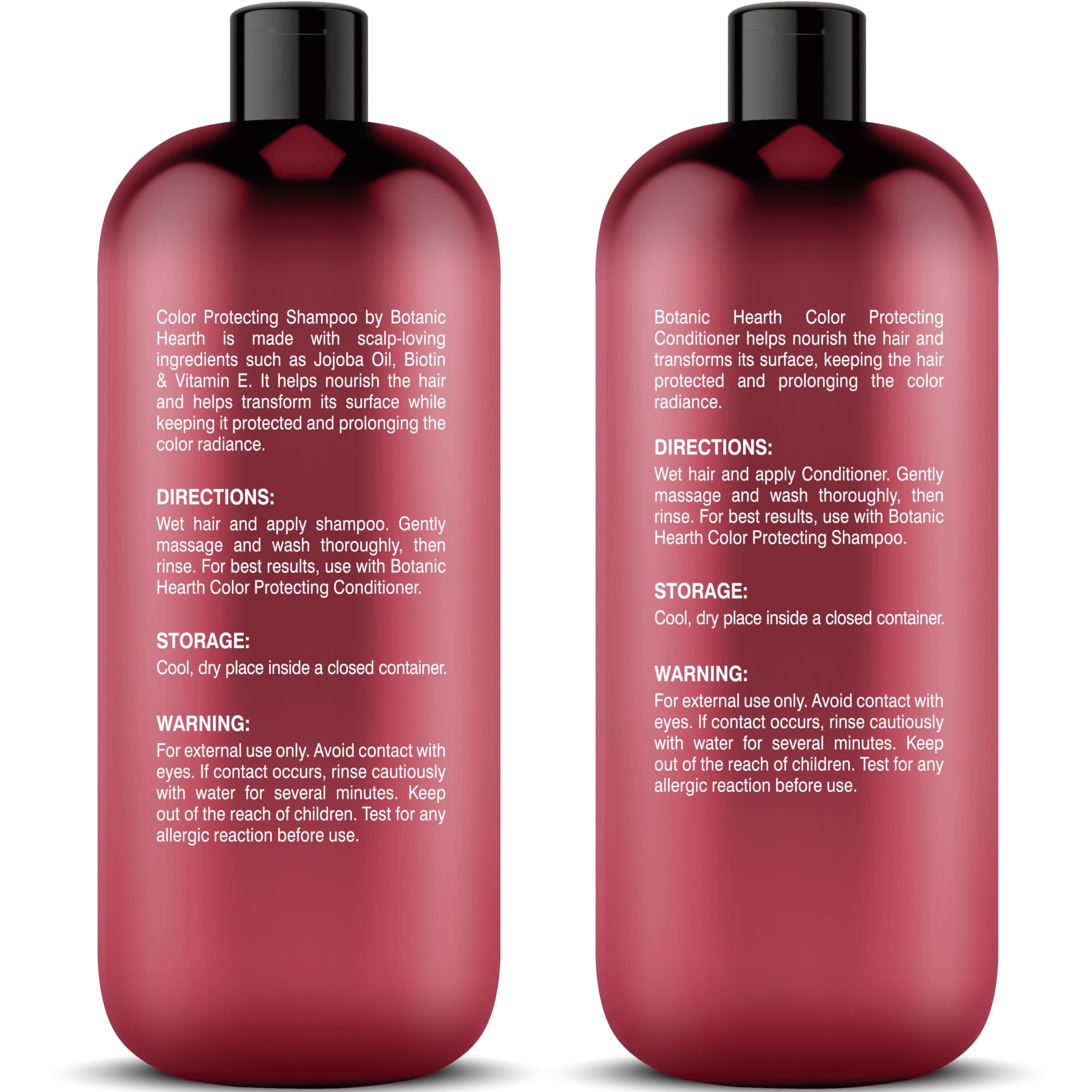 Botanic Hearth Color Safe Shampoo and Conditioner Set For Color Treated Hair | Enhance Color Protecting | With Biotin, Jojoba Oil & Vitamin E | Sulphate Free | 16 fl oz x 2