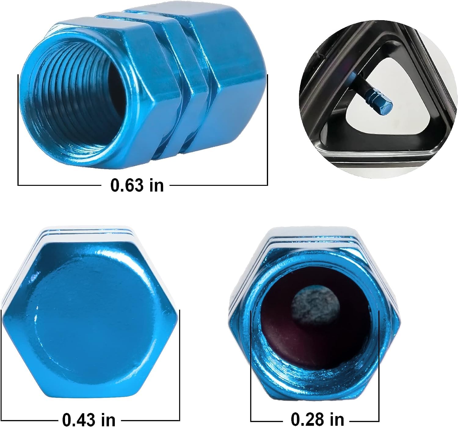 Car Tire Valve Caps Valve Stem Cover Compatible with Series Tire Car Decoration Accessories(Black)