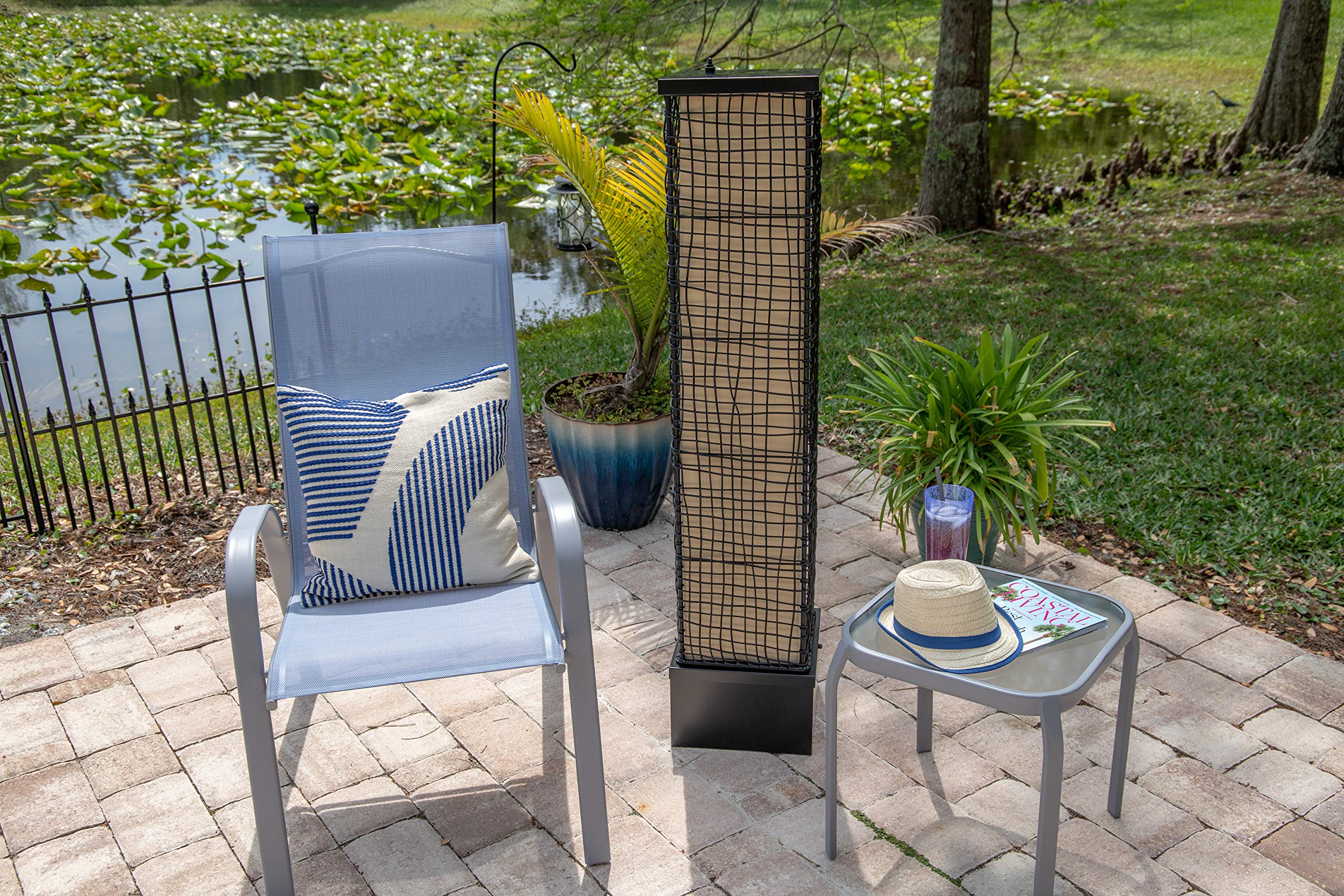 Kenroy Home 32250BRZ Trellis Outdoor Floor Lamp with Black Finish, Casual Style, 51" Height, 11" Width, 11" Depth