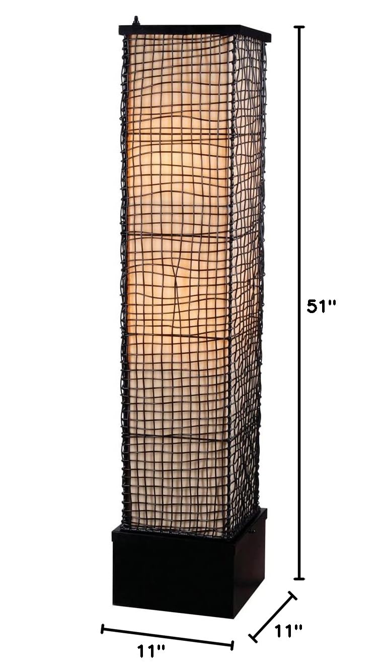 Kenroy Home 32250BRZ Trellis Outdoor Floor Lamp with Black Finish, Casual Style, 51" Height, 11" Width, 11" Depth
