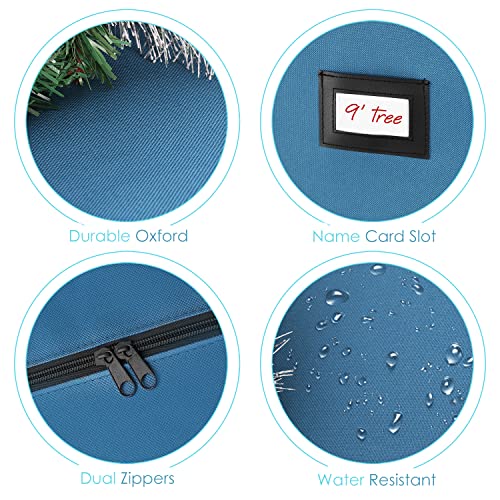 Hearth & Harbor Christmas Tree Storage Bag 9' β Waterproof Christmas Tree Storage Box Made of 600d Oxford Material β Christmas Tree Bag With Handles & Special Wide Opening, Blue