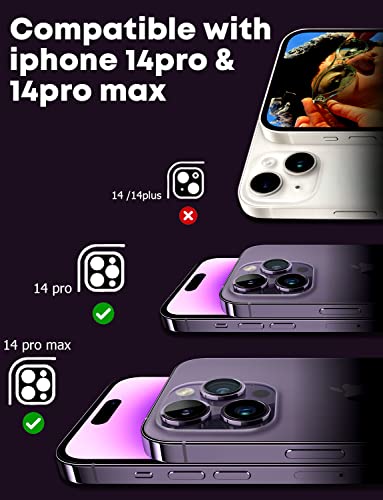 Freefa for iPhone 14 Pro/iPhone 14 Pro Max Camera Lens Protector, Bling Diamond Case for iPhone 14 Pro Camera Lens Protector, for iPhone 14 Pro Lens Protector, HD-High Definition Glass, Case Friendly