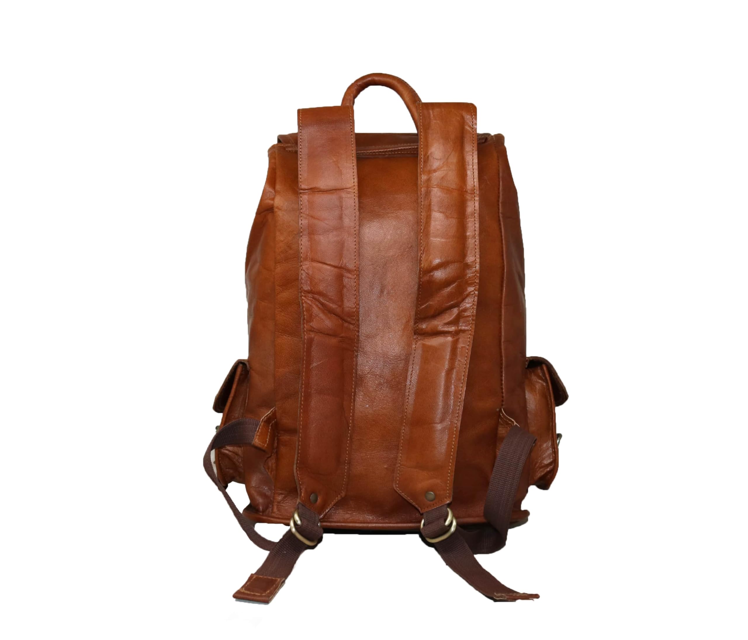 jaald 18" Leather Backpack Travel rucksack knapsack daypack Bag for men women