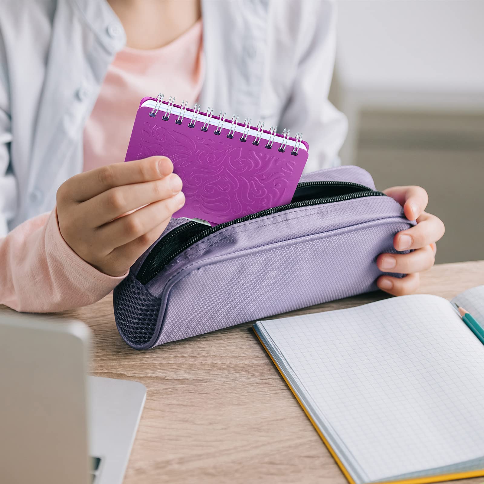2 Pieces Portable Password Book Password Organizer Notebook Elegant Mandala Pattern Password Book Keeper with Pen, Spiral Bound Notebook for Password Information (Black, Purple)