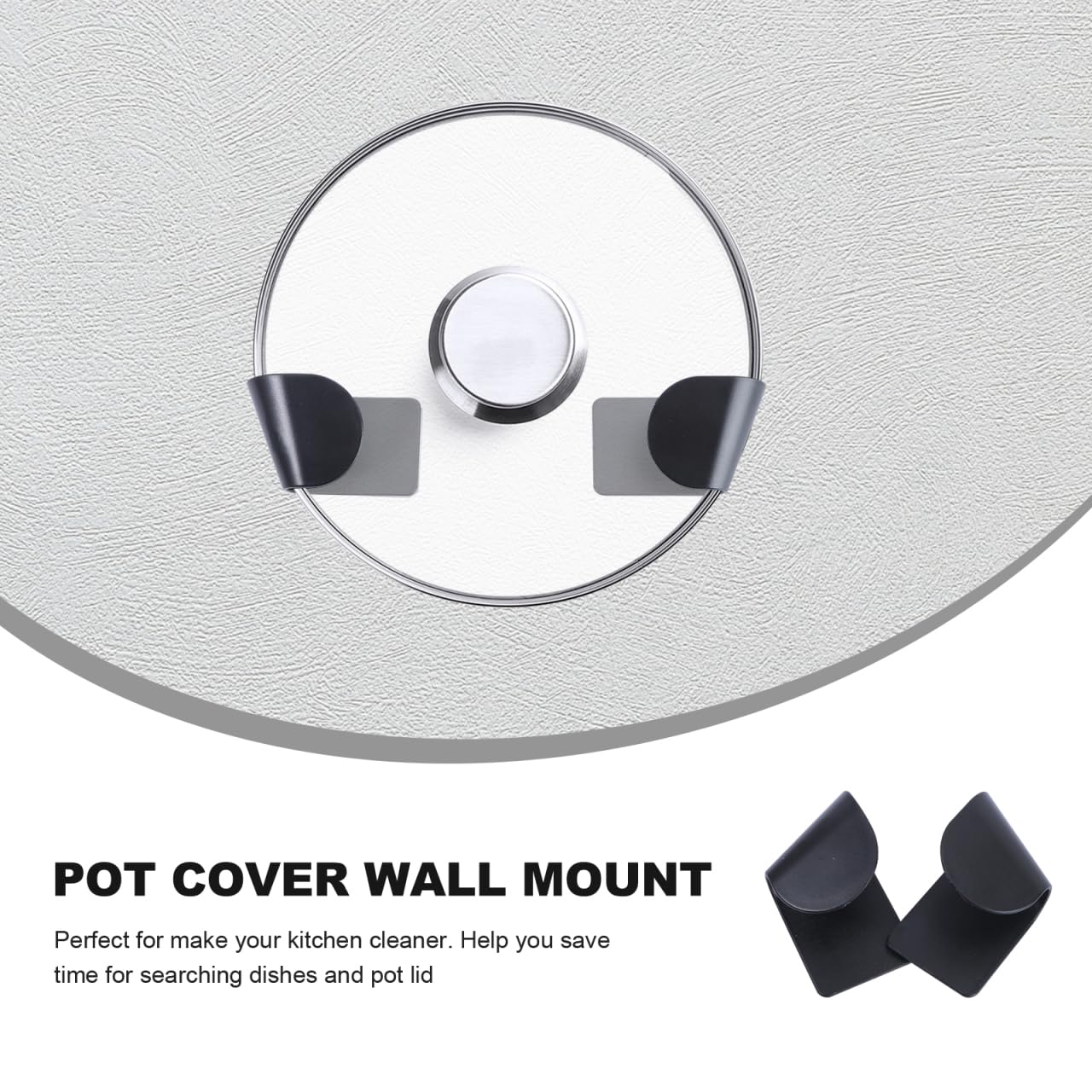 Hemoton 5 Pairs Wall Mount Pot Lid Organizers, Adjustable Pot Lid Holder Cabinet Door Organizer Pot Hangers Racks, Plastic Pan Storage Racks Holders for Kitchen, Saving Space& Free Size