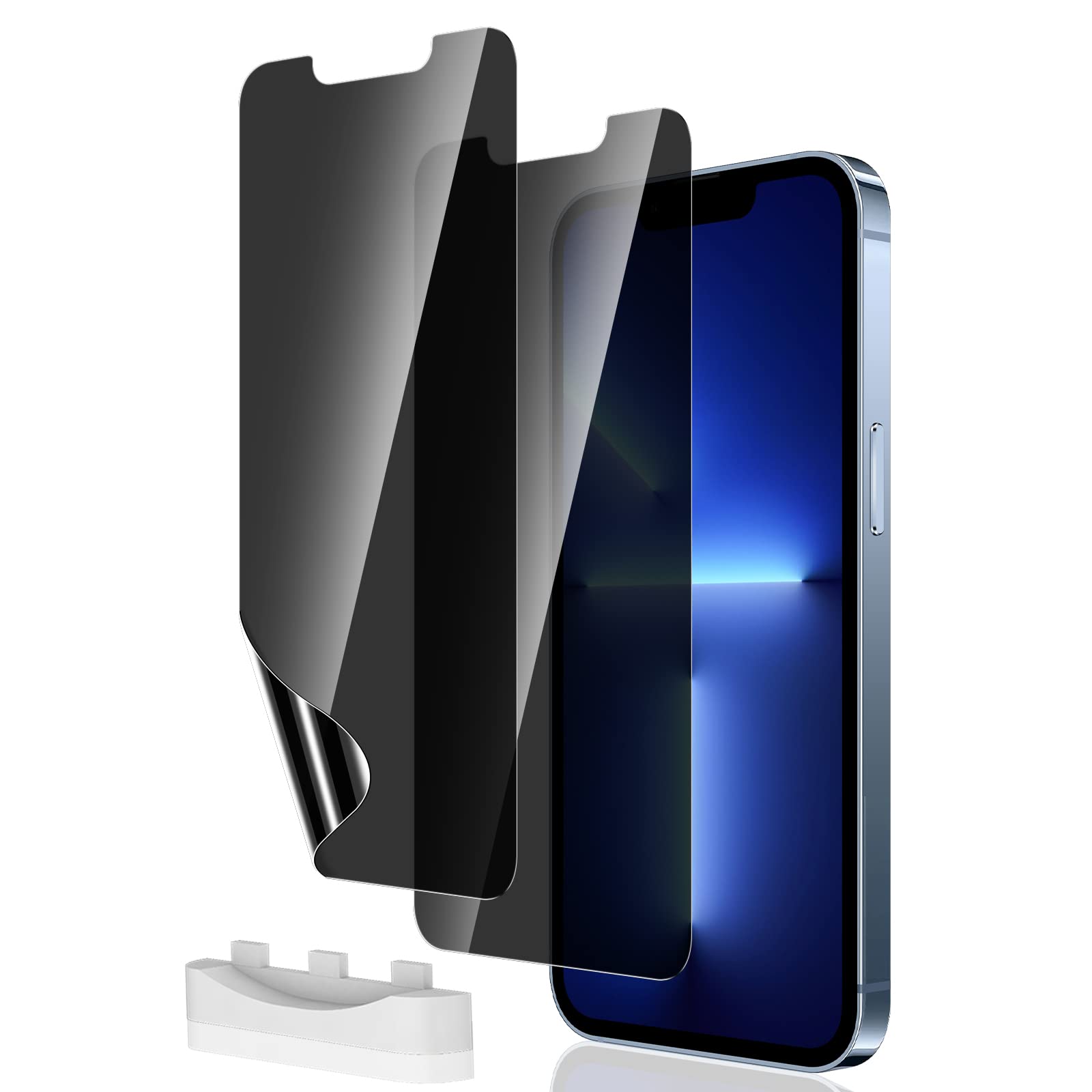 JDHDL [2 Pack] Privacy Screen Protector for iPhone 14 Plus/iPhone 13 Pro Max, Anti-Spy Anti-Scratch Non-breakable Flexible Soft TPU Film Screen Protector [Easy Installation] (Not Tempered Glass)