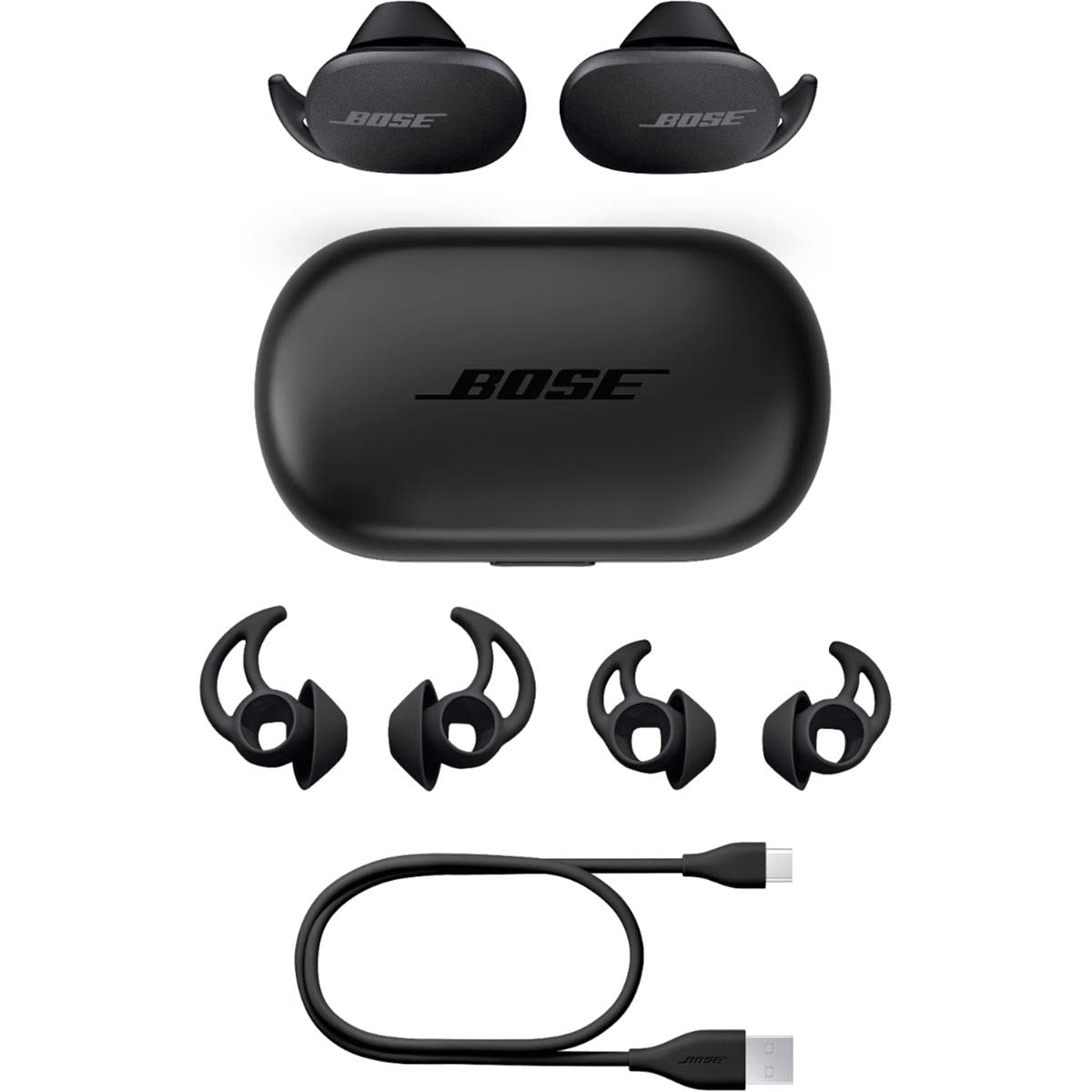 Bose QuietComfort Noise Cancelling Earbuds - Bluetooth Wireless Earphones, Triple Black (Renewed)