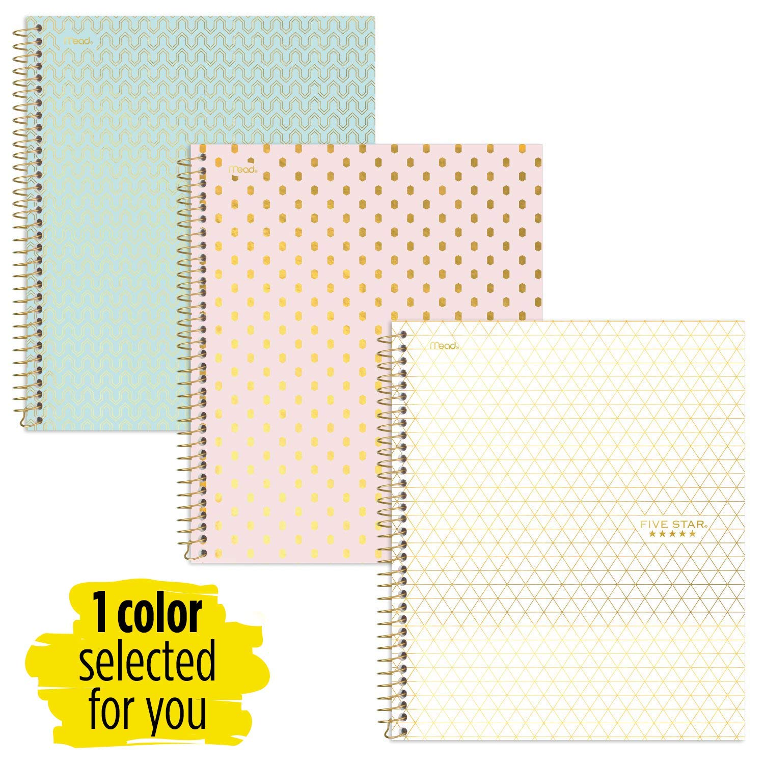 Five Star Spiral Notebook Plus Study App, 1-Subject, College Ruled Paper, 11" x 8-1/2", 100 Sheets, Design Will Vary (06348)