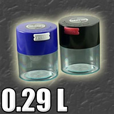 Tightvac - 1/2 oz to 3 ounce Airtight Multi-Use Vacuum Seal Portable Storage Container for Dry Goods, Food, and Herbs - Black Cap & Clear Body