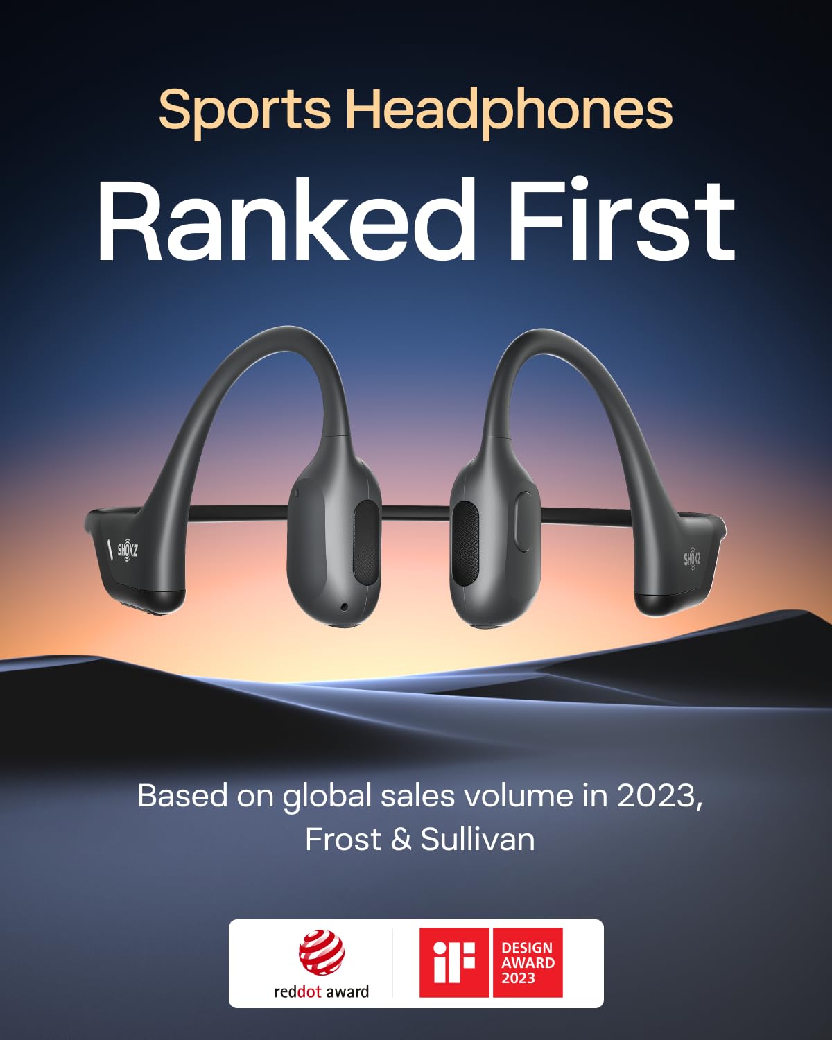 SHOKZ OpenRun Pro - Open-Ear Bluetooth Bone Conduction Sport Headphones - Sweat Resistant Wireless Earphones for Workouts and Running with Premium Deep Base - Built-in Mic, with Hair Band
