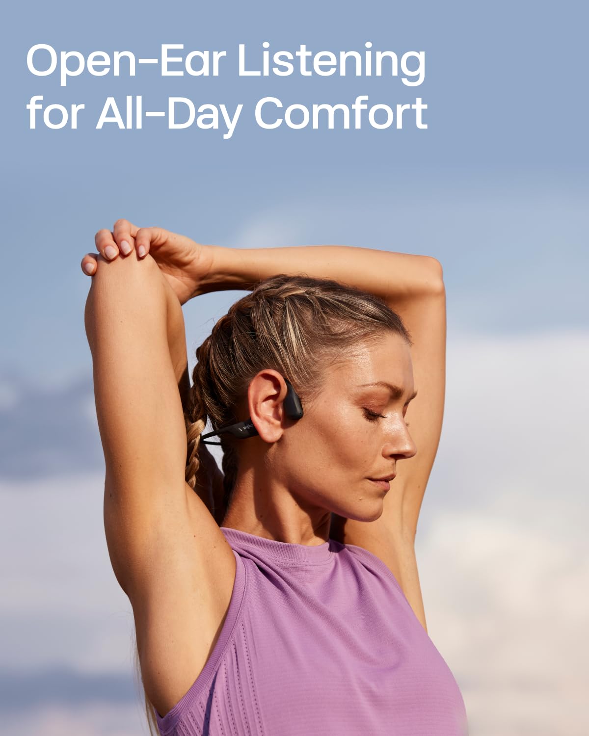SHOKZ OpenRun Pro - Open-Ear Bluetooth Bone Conduction Sport Headphones - Sweat Resistant Wireless Earphones for Workouts and Running with Premium Deep Base - Built-in Mic, with Hair Band