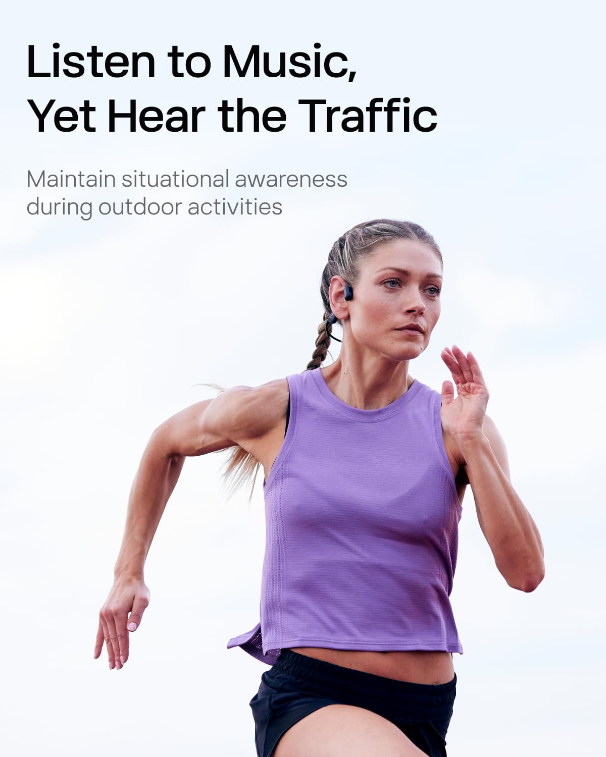 SHOKZ OpenRun Pro - Open-Ear Bluetooth Bone Conduction Sport Headphones - Sweat Resistant Wireless Earphones for Workouts and Running with Premium Deep Base - Built-in Mic, with Hair Band