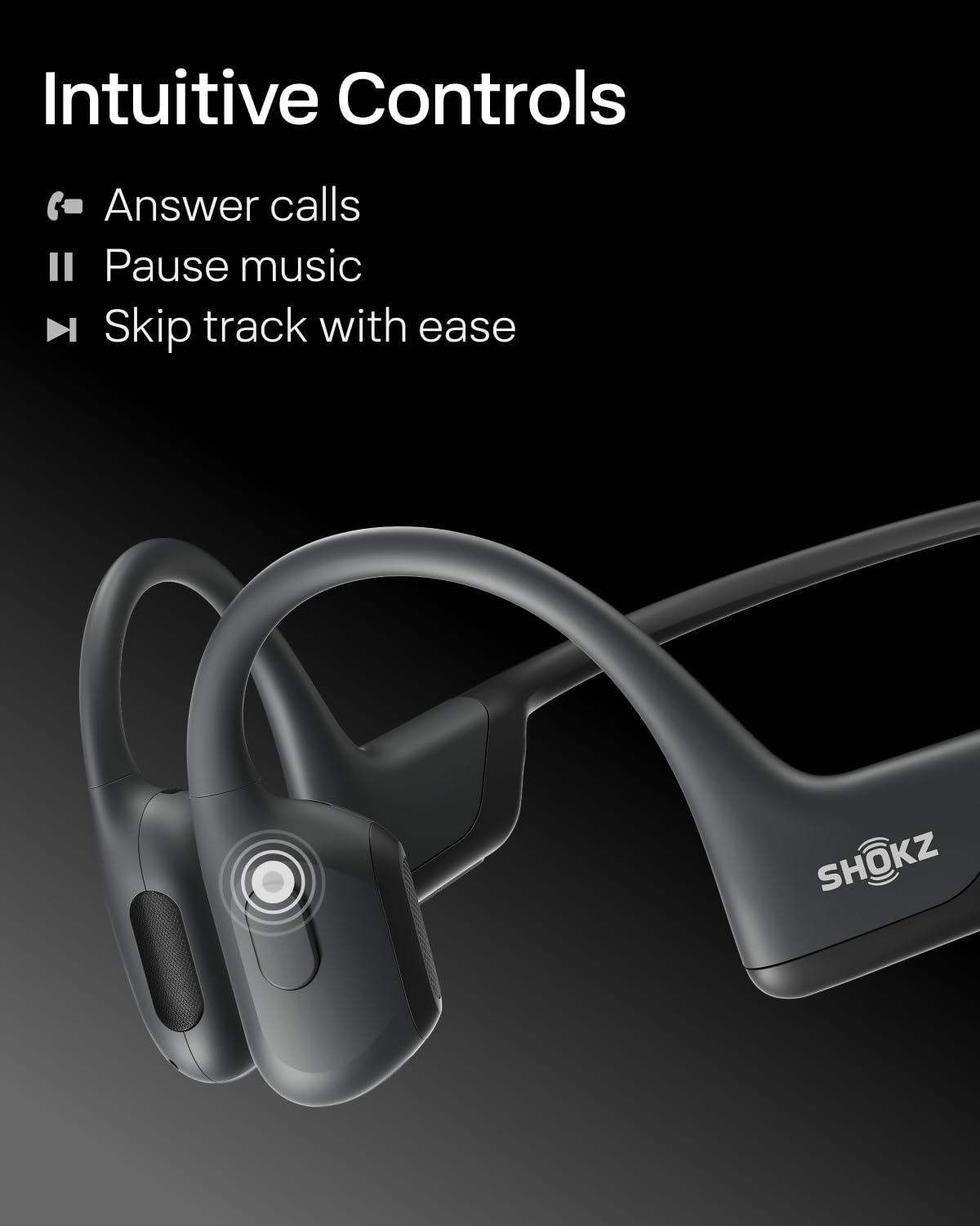 SHOKZ OpenRun Pro - Open-Ear Bluetooth Bone Conduction Sport Headphones - Sweat Resistant Wireless Earphones for Workouts and Running with Premium Deep Base - Built-in Mic, with Hair Band