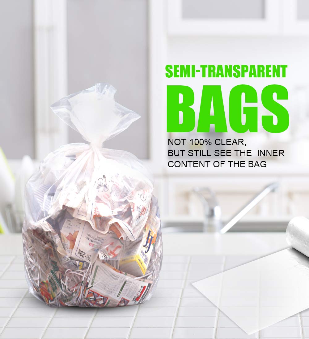 Clear Medium Garbage Bags – FORID 8 Gallon Trash Bags 30 Liter Wastebasket Bin Liners 220 Count Plastic Trash Bags for Bathroom Bedroom Office Trash Can