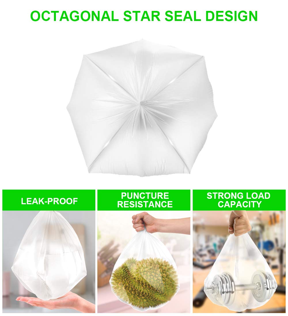 Clear Medium Garbage Bags – FORID 8 Gallon Trash Bags 30 Liter Wastebasket Bin Liners 220 Count Plastic Trash Bags for Bathroom Bedroom Office Trash Can