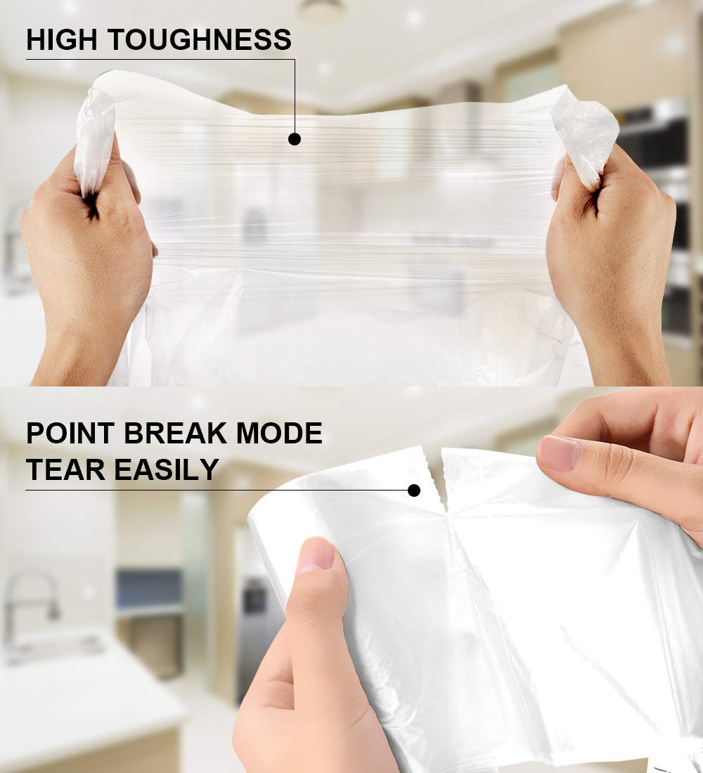 Clear Medium Garbage Bags – FORID 8 Gallon Trash Bags 30 Liter Wastebasket Bin Liners 220 Count Plastic Trash Bags for Bathroom Bedroom Office Trash Can