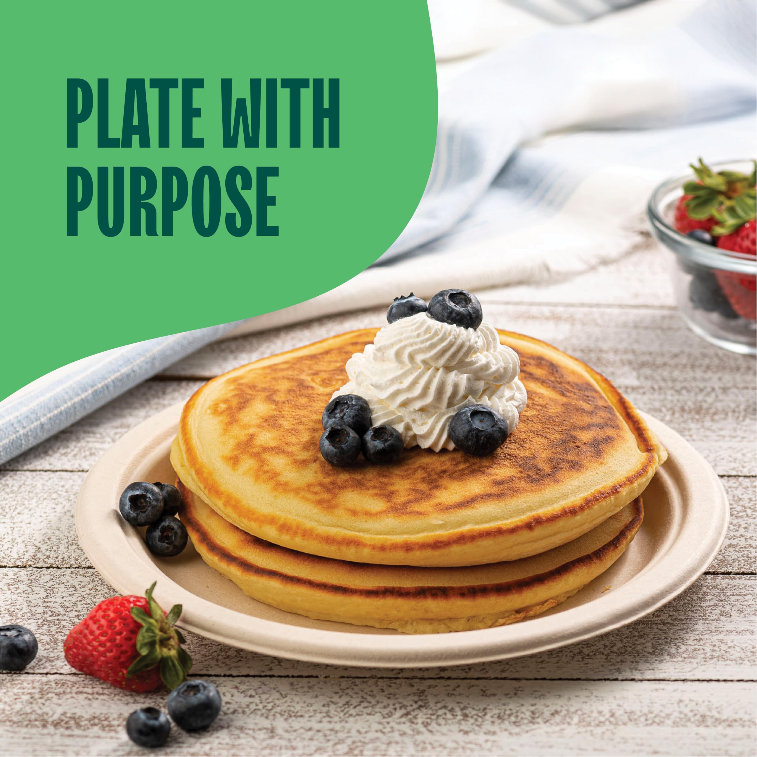100% Compostable 9 Inch Paper Plates [125-Pack] Heavy-Dut, Natural Disposable Bagasse Plate, Eco-Friendly Made of Sugarcane Fibers - Natural Unbleached Brown 9" Biodegradable Plate by Stack Man