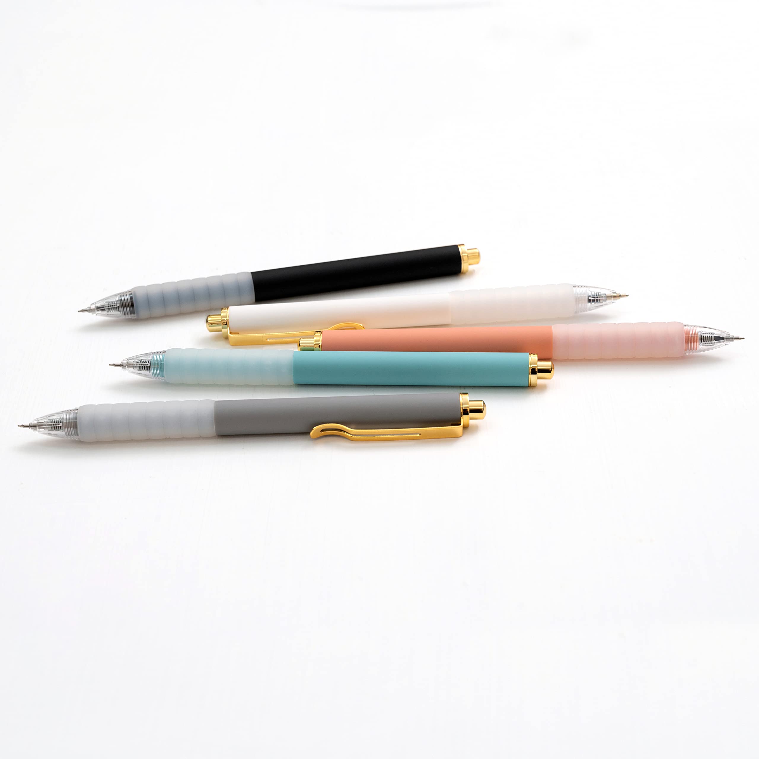 Linbsunne Black Ballpoint Pens Medium Point 1mm Work Pen with Super Soft Grip Ball Point Pen for Men Women Retractable Office Pens (6-count pen + 3 refills)