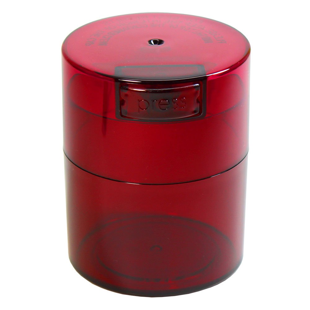 Tightvac - 1/2 oz to 3 Ounce Airtight Multi-Use Vacuum Seal Portable Storage Container for Dry Goods, Food, and Herbs - Red Tint