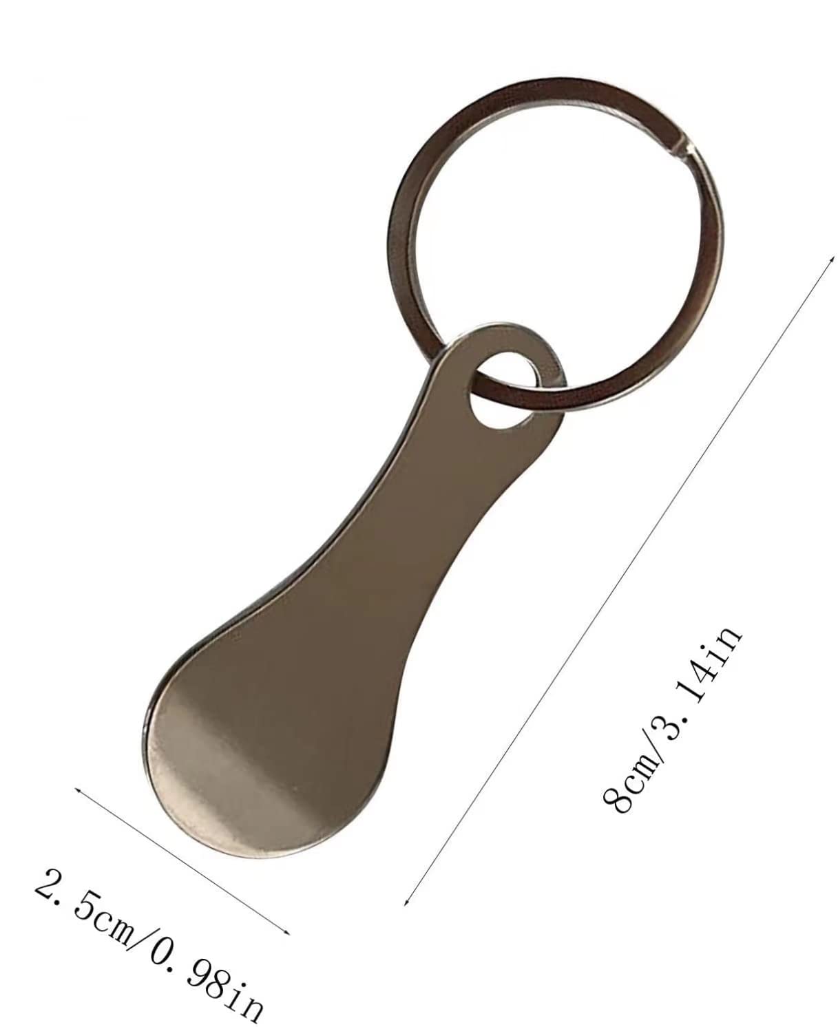 Fusiontec Mini Aluminum Alloy Key Ring Shopping Trolley Tokens - Small Aldi Quarter Holder Keychain for Grocery Shopping Cart, 2 Pcs Silvery