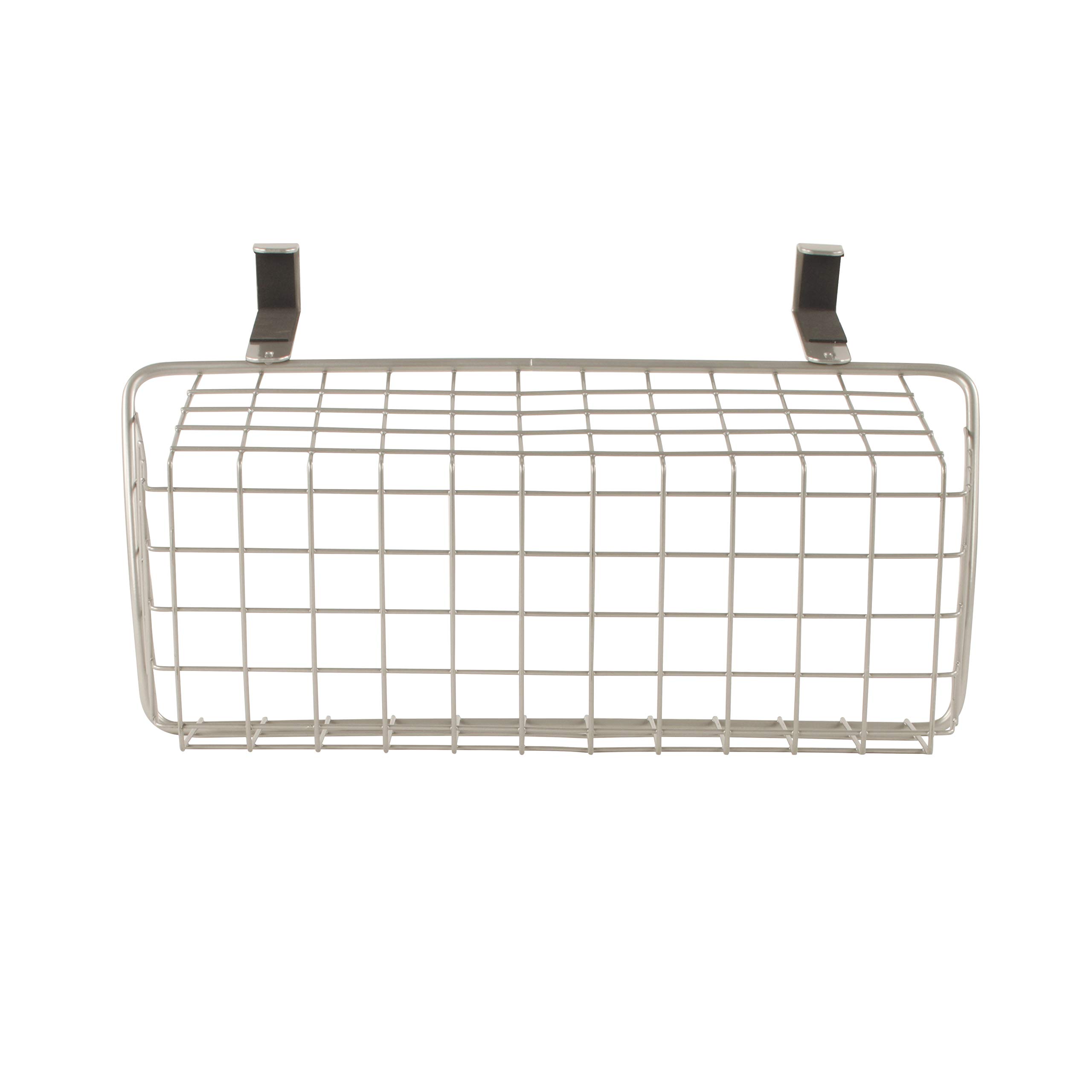 Spectrum Diversified Grid Storage Basket, Over The Cabinet, Steel Wire Organization Under Sink Kitchen & Bathroom, Small, Satin Nickel PC