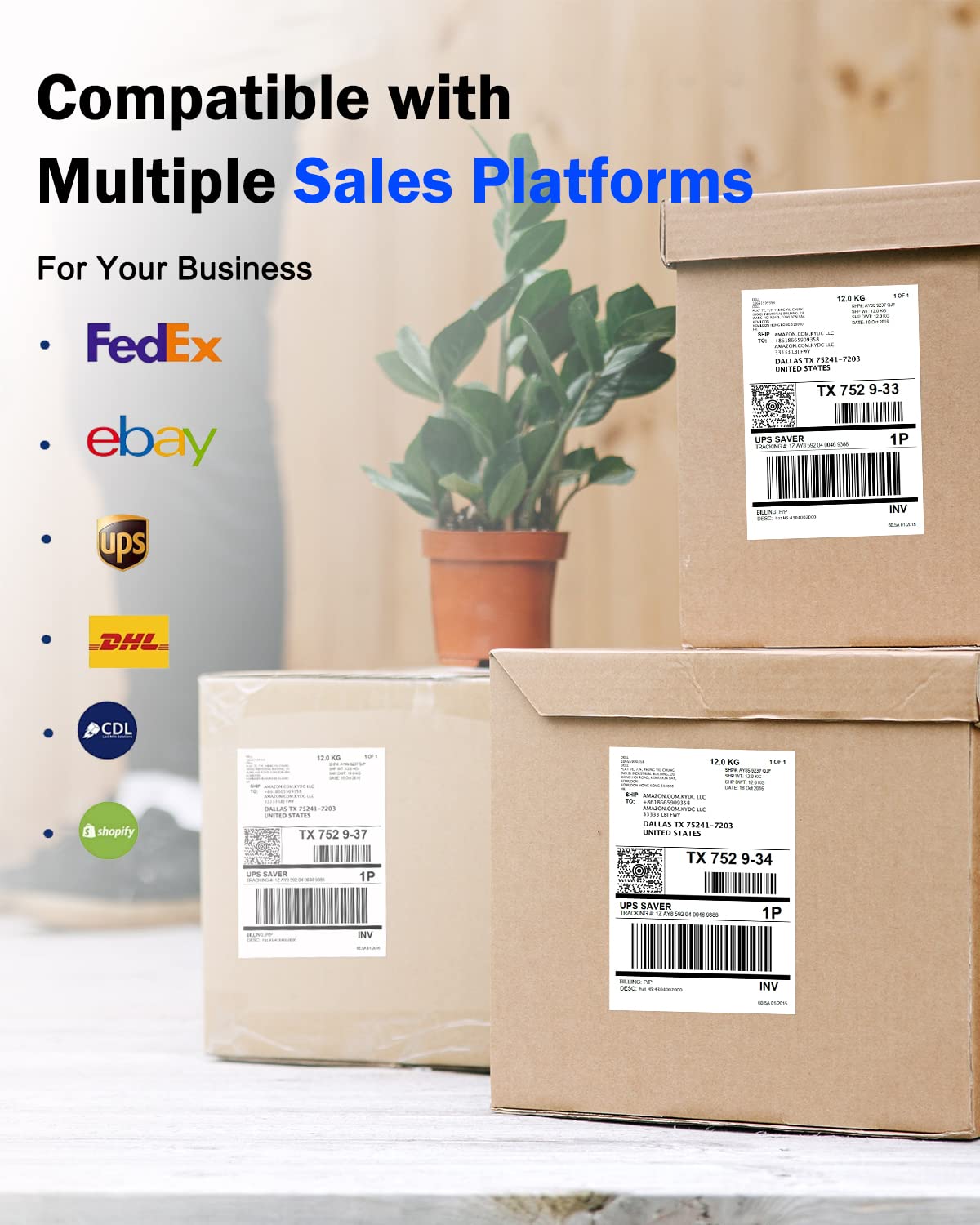 CLABEL Thermal Label Printer, 4x6 Shipping Label Printer for Small Business Shipping Packages, Compatible with Amazon, Ebay, Etsy, Shopify, FedEx, UPS, etc, Support Windows,Mac, CT428S