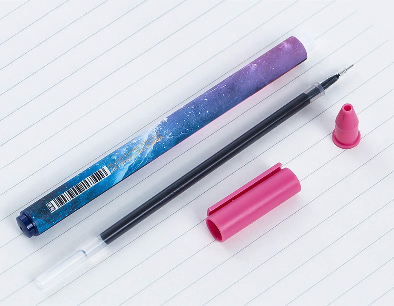 Jisomin 12 pcs Constellation Gel Ink Pens, Creative Galaxy Pens, 0.5mm Extra-Fine Ballpoint Pen, Promotional Gift Stationery School Office Supply (Black Ink)
