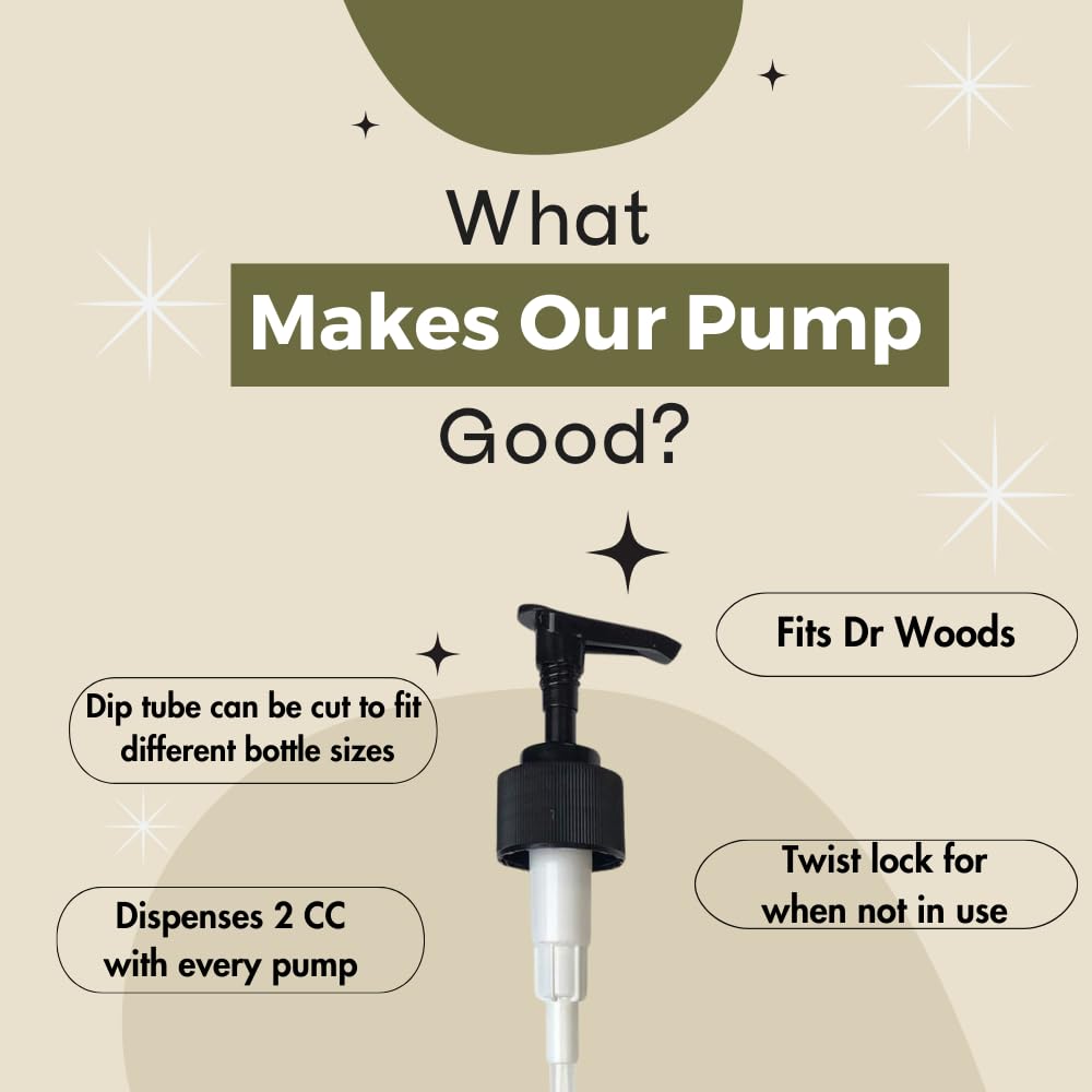 Dr. Woods Soap Bottle Pumps - Fits All 32 oz Bottles for Dr. Woods (Pack of 2)