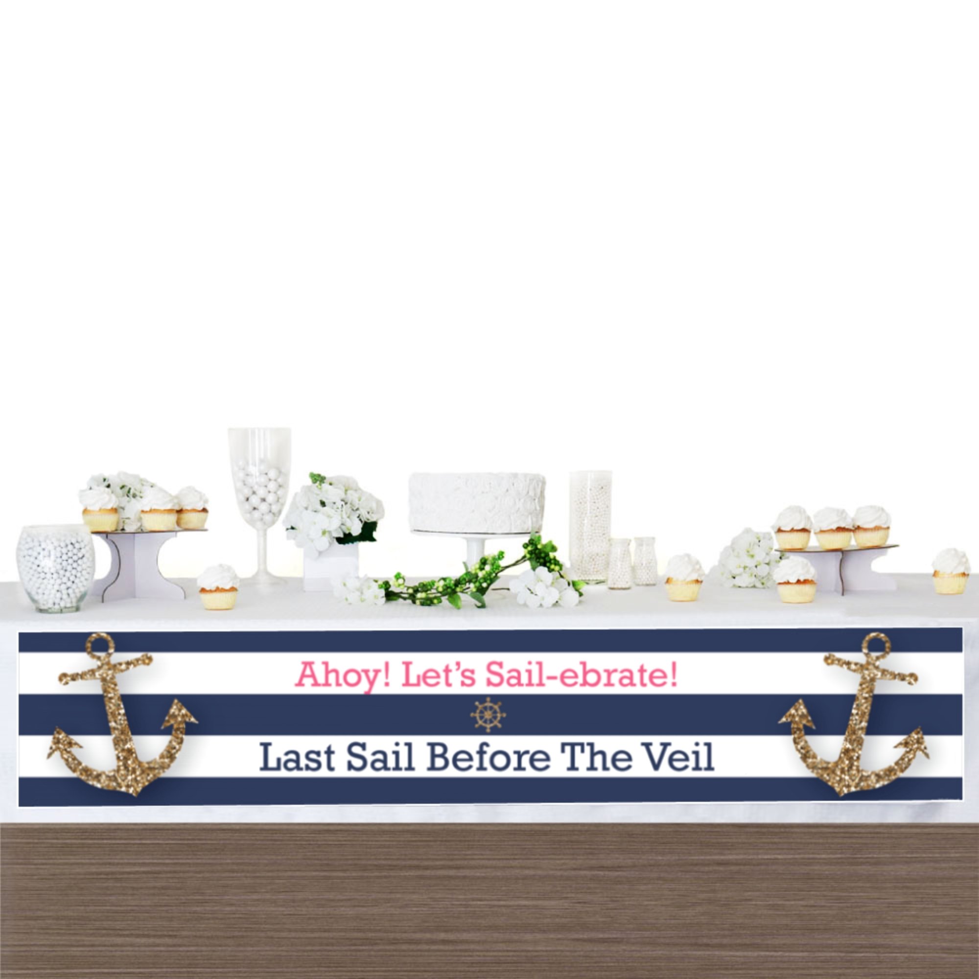 Big Dot of Happiness Last Sail Before the Veil - Nautical Bridal Shower and Bachelorette Party Decorations Party Banner