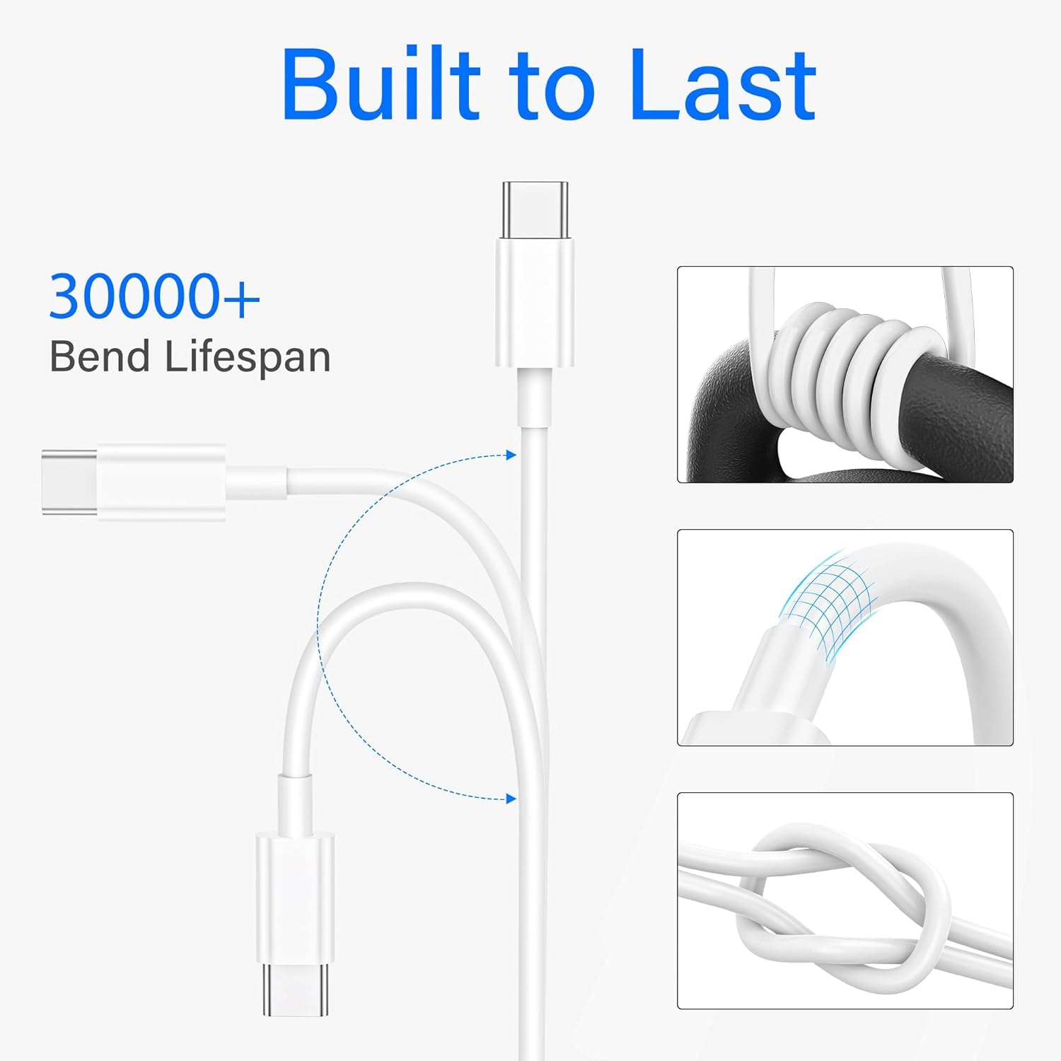 2-Pack [6.6FT+10FT] 60W USB C to USB C Cable, Type C to Type C Cable,Fast Charging Cable Compatible with iPhone 15/Plus/15 Pro/Pro Max，Samsung Galaxy S23 S22, iPad Pro, MacBook Air and More