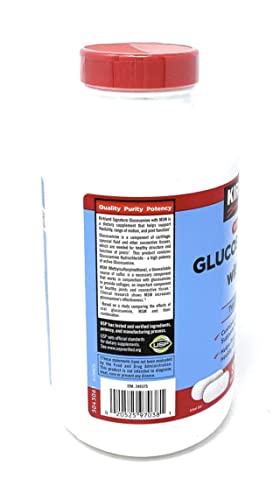 Kirkland Signature Extra Strength Glucosamine HCI 1500mg With MSM 1500 mg 375 Tablets