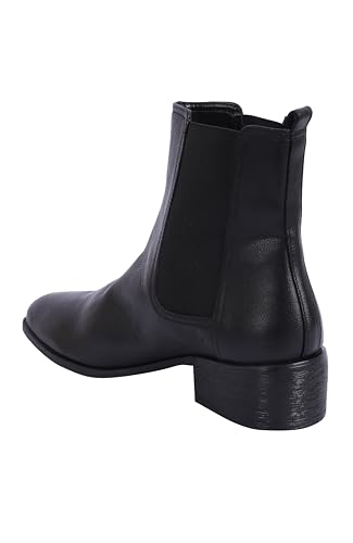 Kenneth Cole REACTION Women's Salt Chelsea Ankle Boot, Black Leather, 7.5 M US