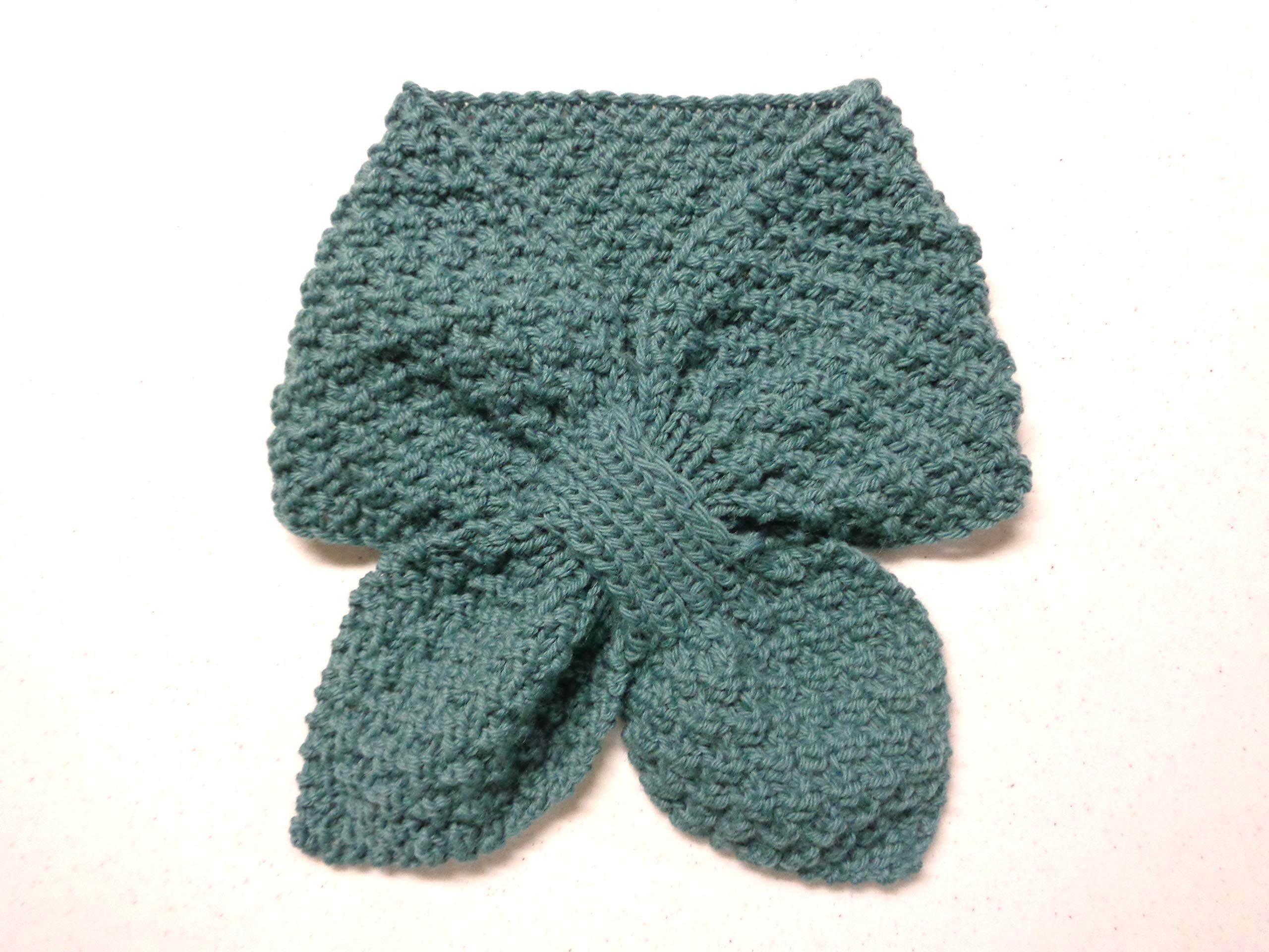 Ascot Bow Scarf, Hand Knit Merino Wool, Pull Through Keyhole Scarf, MULTIPLE COLOR CHOICES, Cowl Neck Warmer